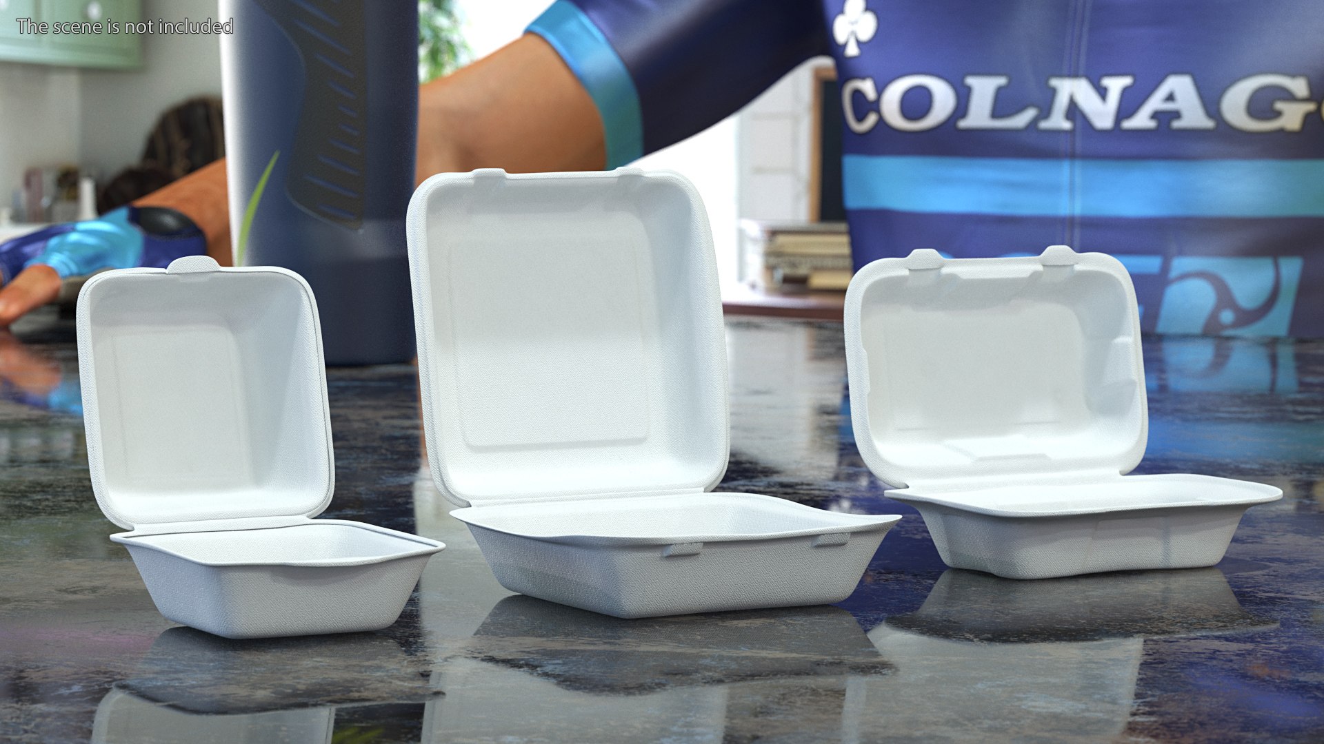 Open Food Container Set 3D - TurboSquid 1807021