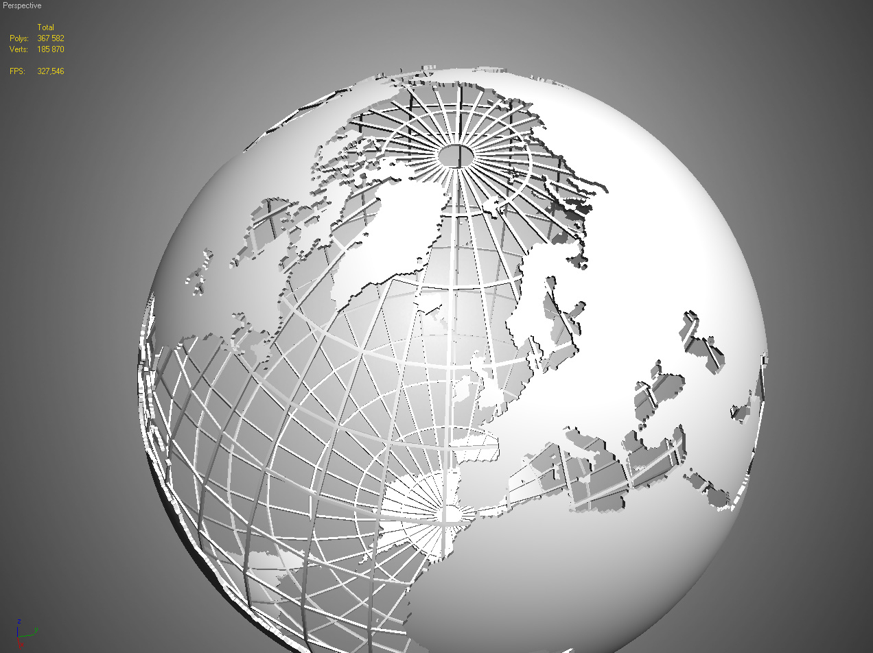 polygonal globe 3d model