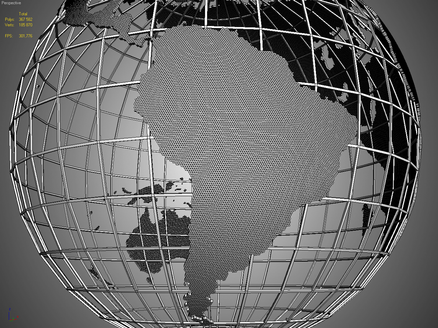 polygonal globe 3d model