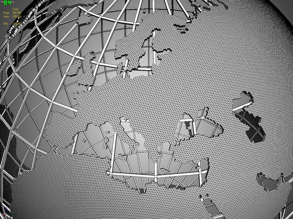 polygonal globe 3d model