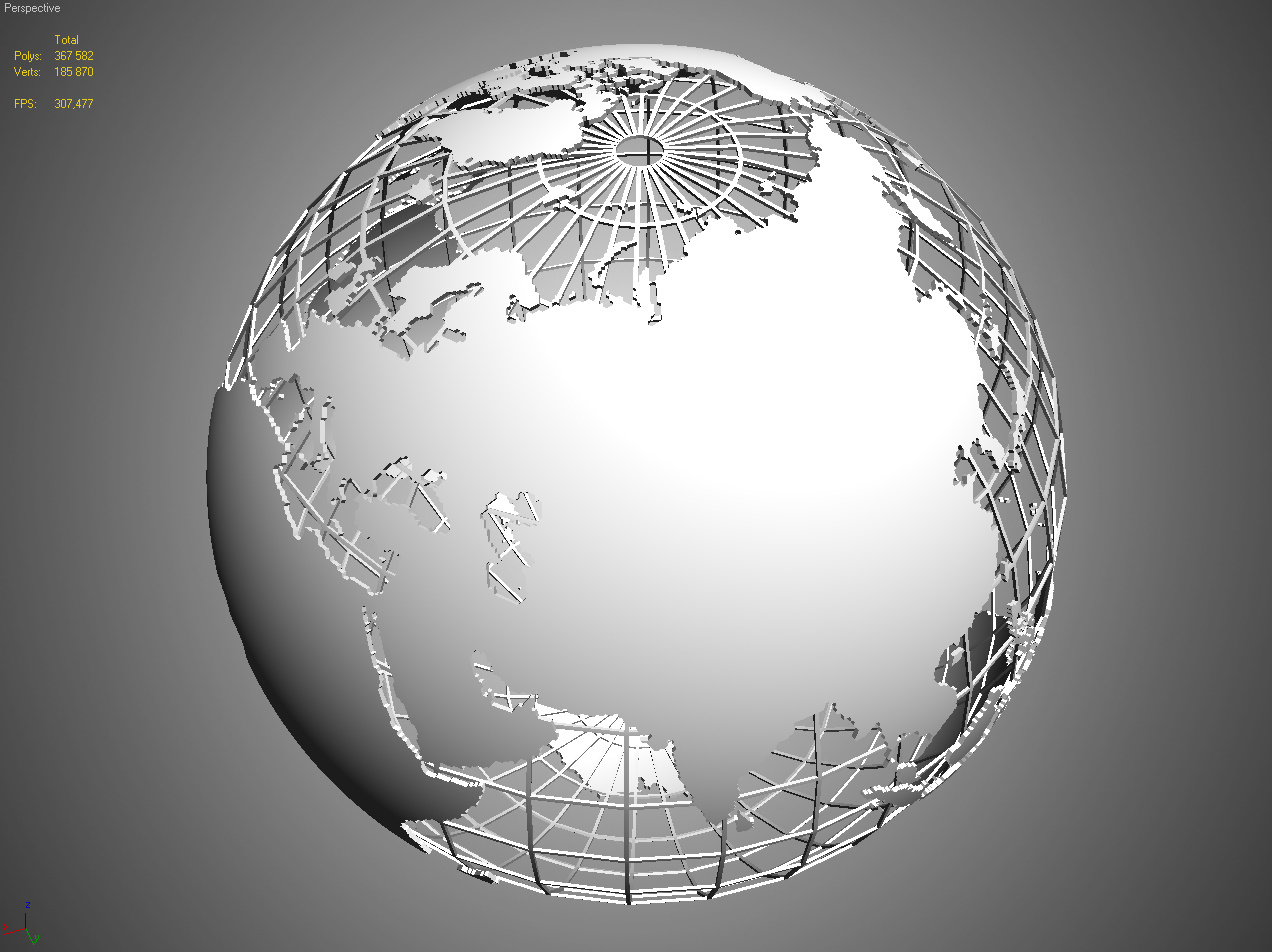 polygonal globe 3d model
