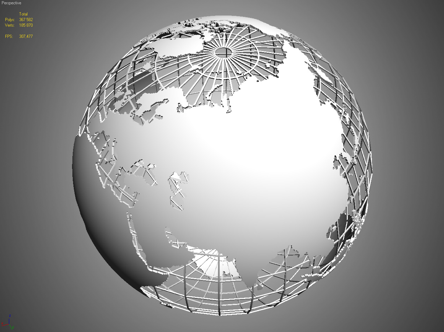 polygonal globe 3d model