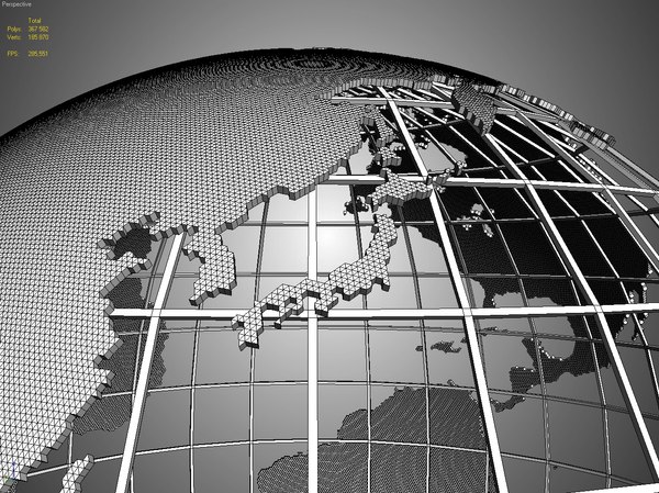 polygonal globe 3d model