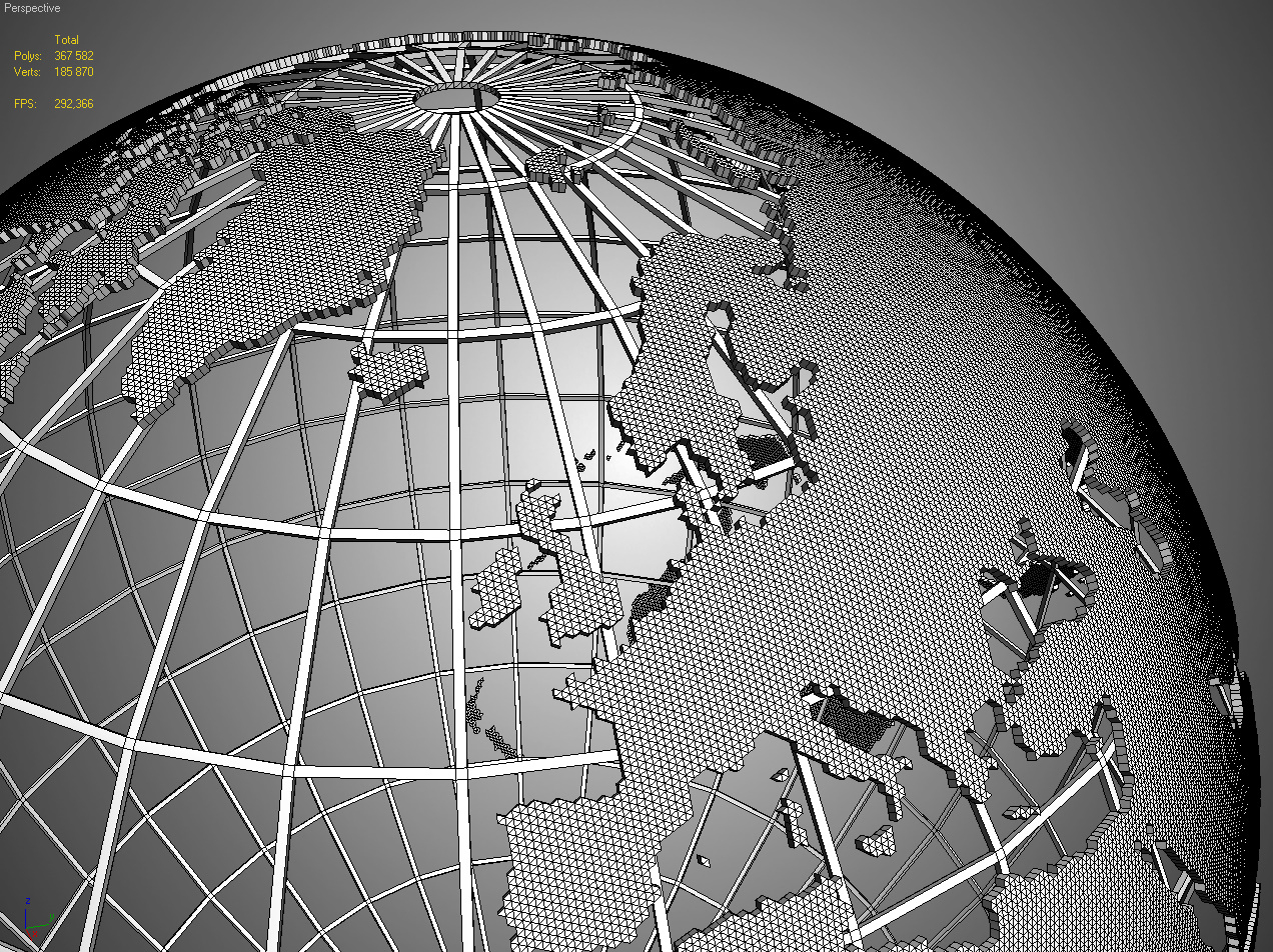polygonal globe 3d model