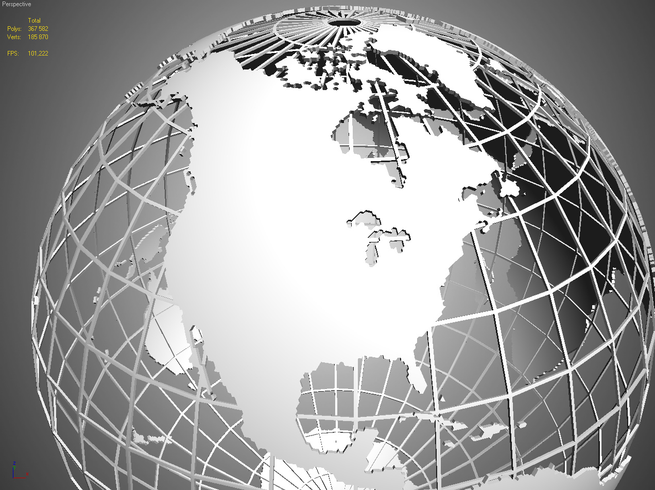 polygonal globe 3d model