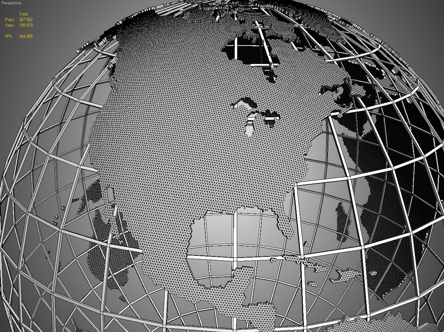 polygonal globe 3d model