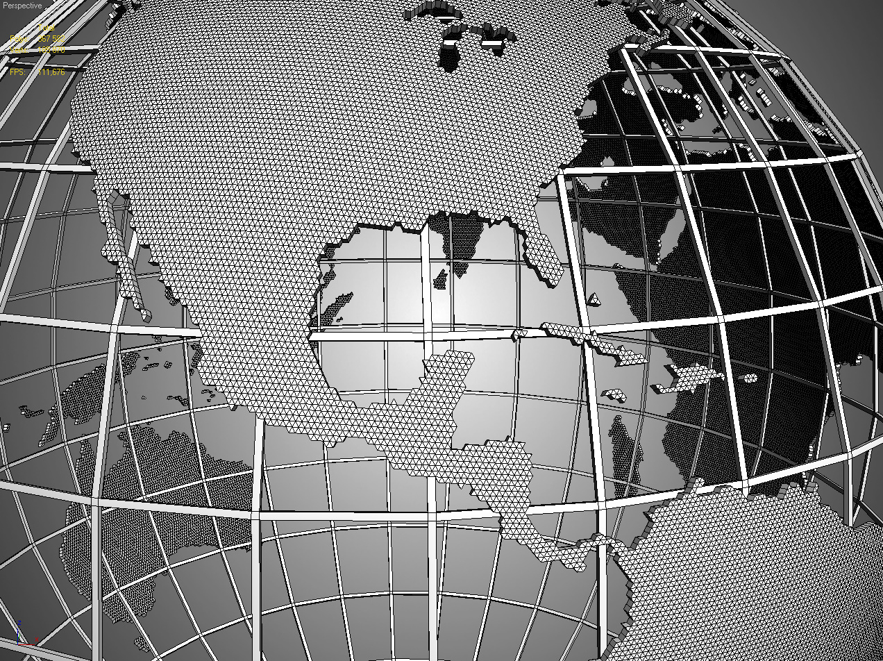 polygonal globe 3d model