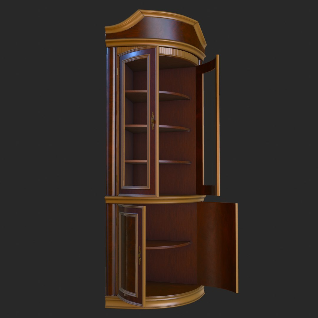 3D model vintage furniture bookcase pbr - TurboSquid 1584686