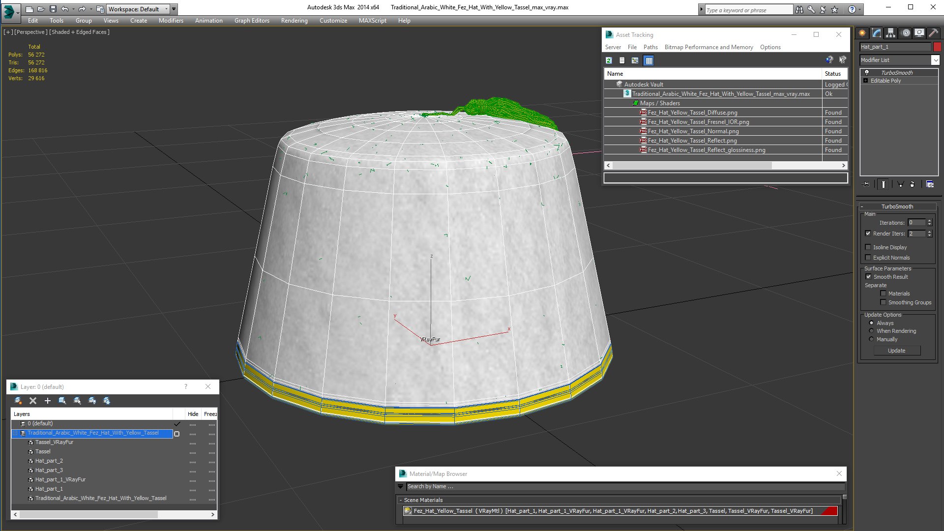 Traditional Arabic White Fez 3D Model - TurboSquid 1682076