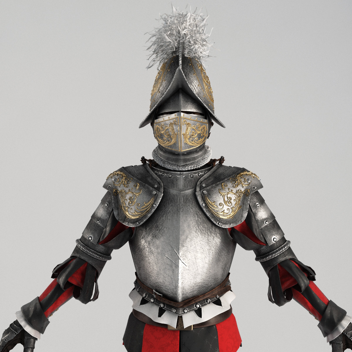 swiss guardsmen vatican knight 3d model