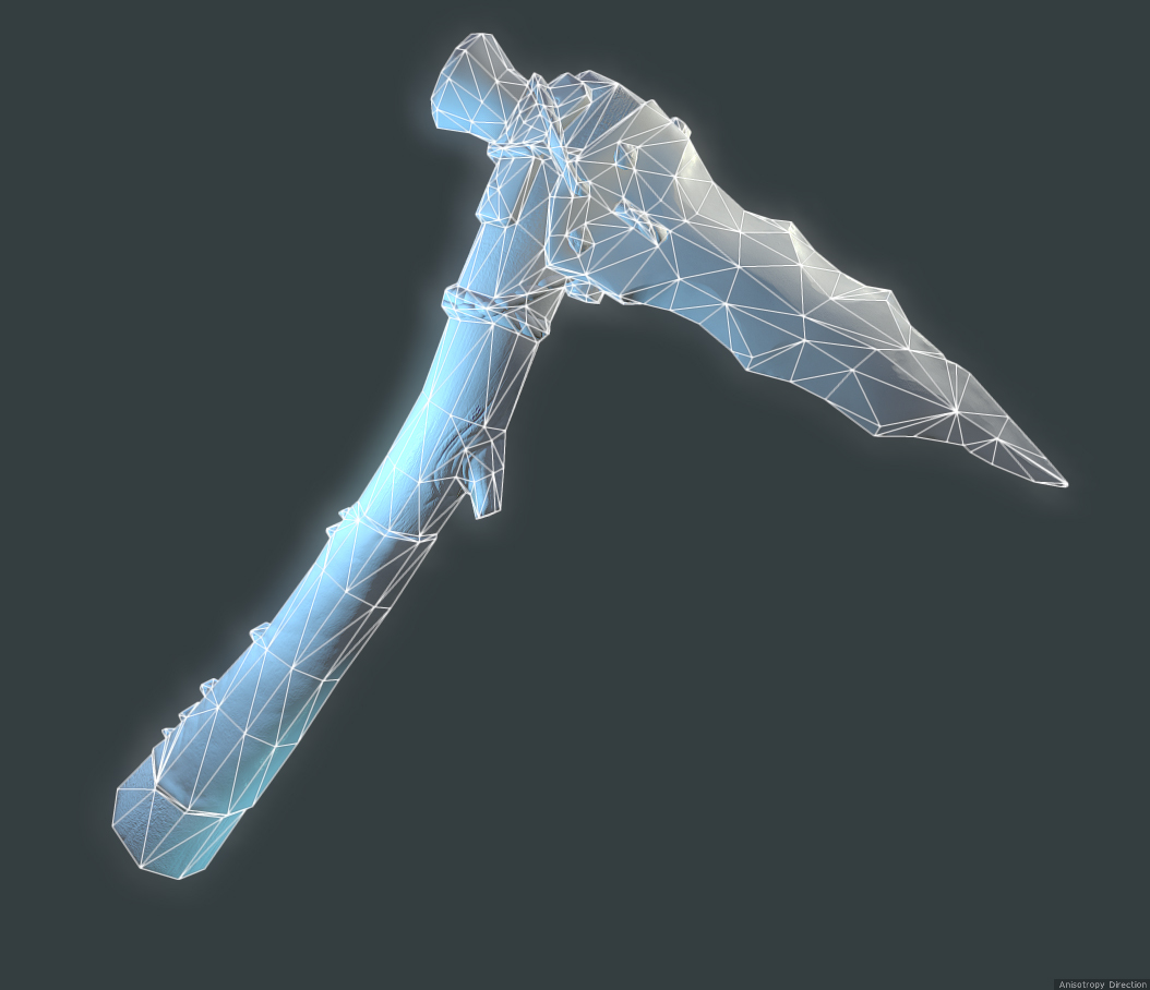 3d model low-poly goblin pickaxe