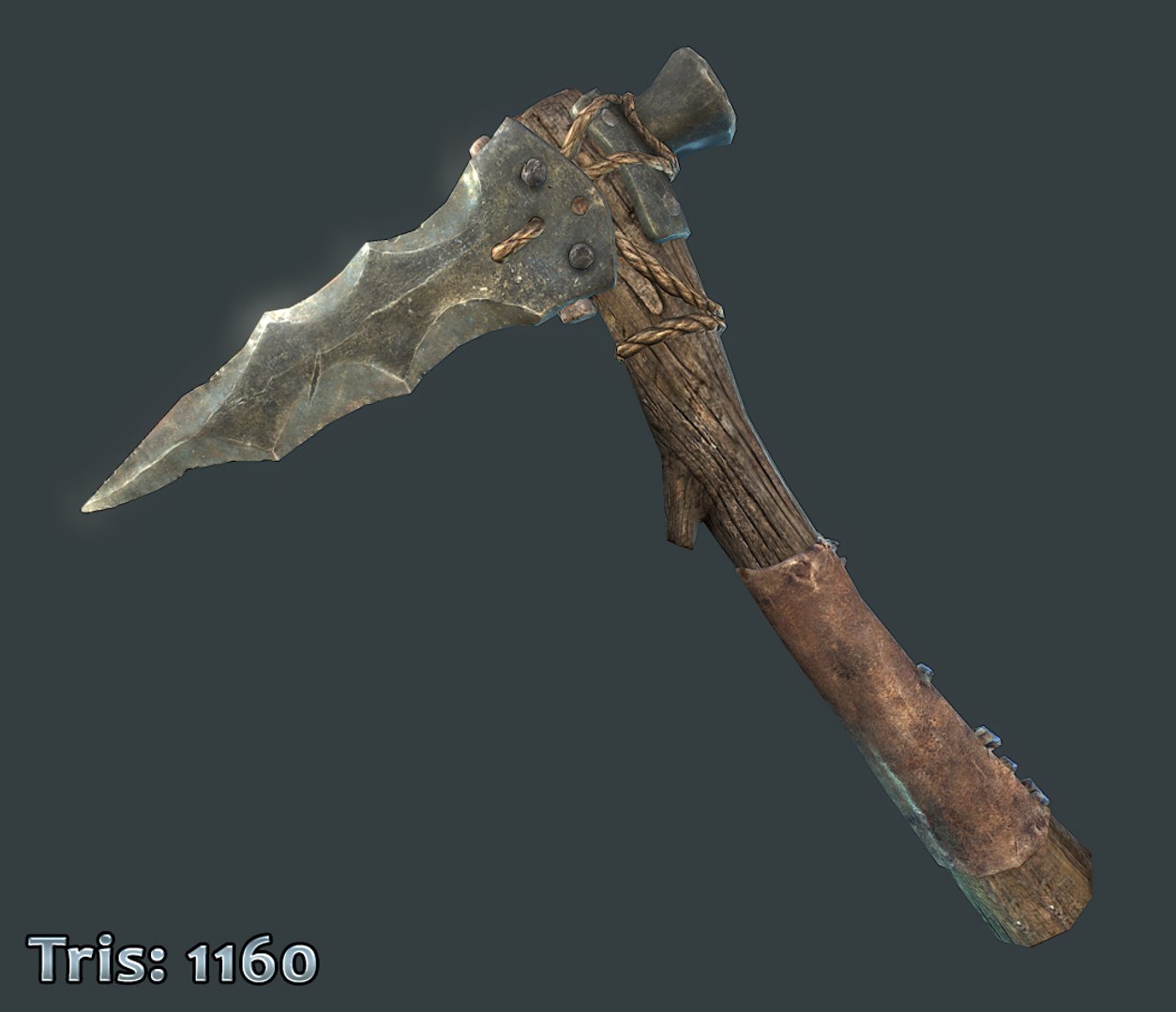 3d Model Low-poly Goblin Pickaxe