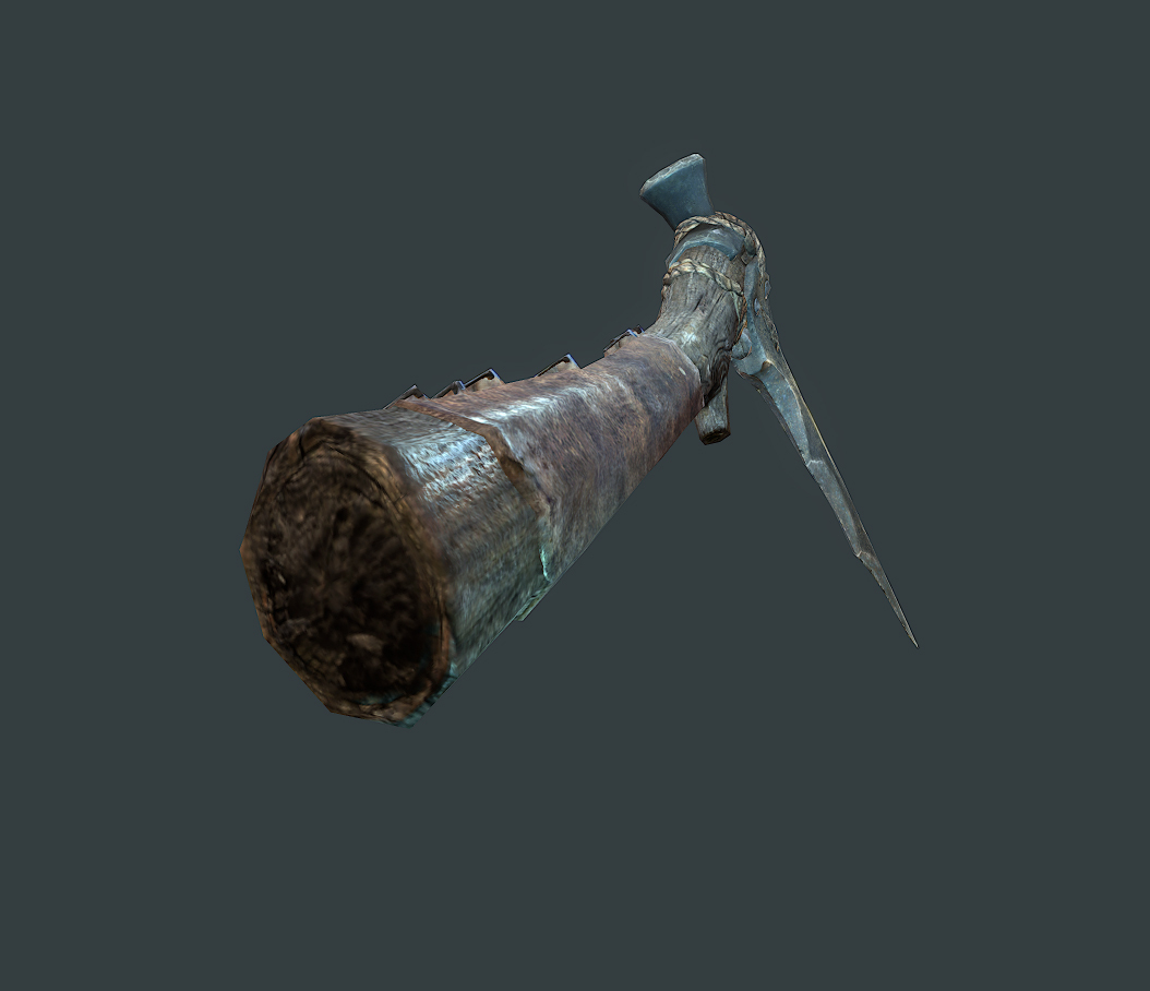 3d model low-poly goblin pickaxe