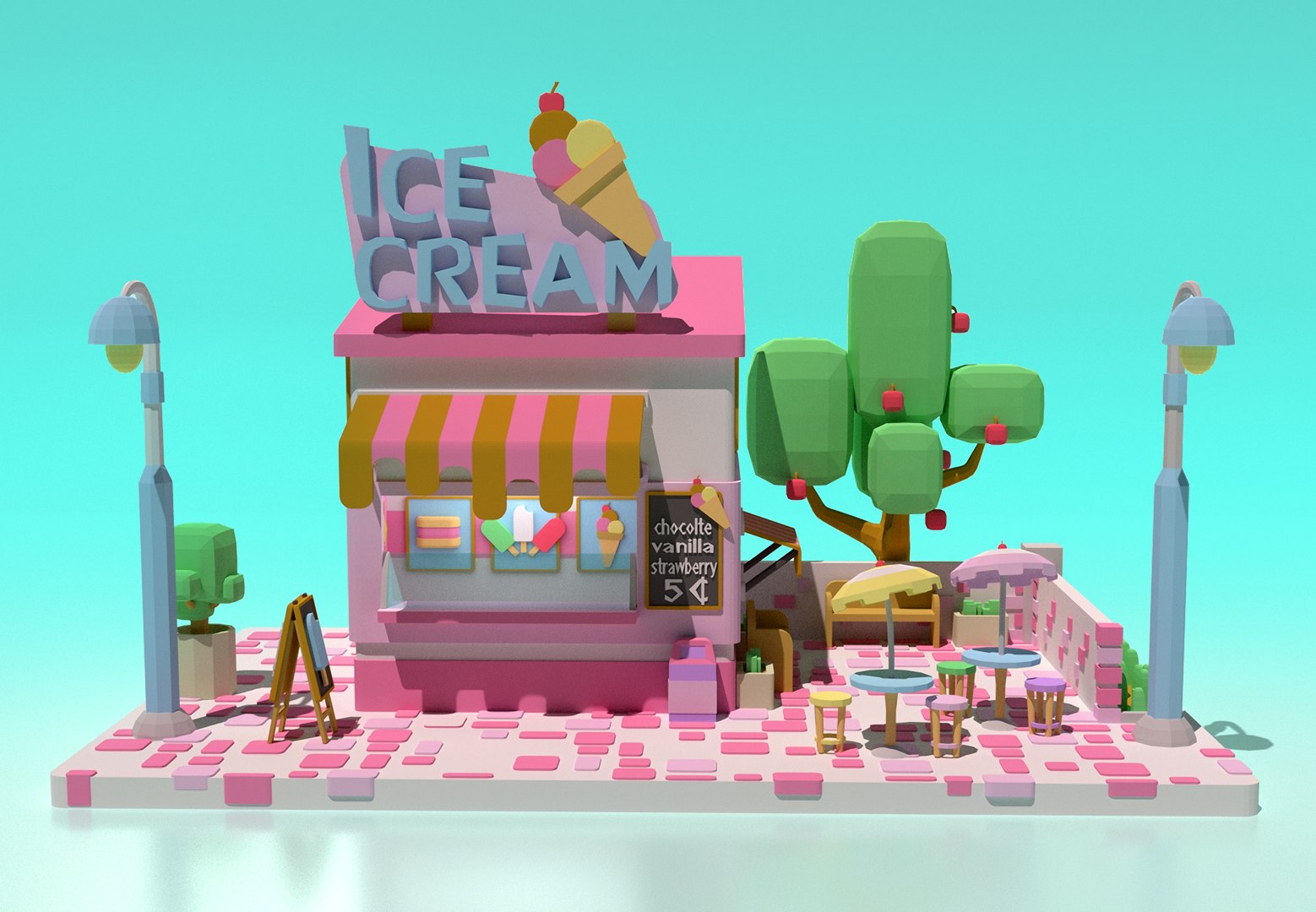 3D 3d Model Ice Cream - TurboSquid 1859690