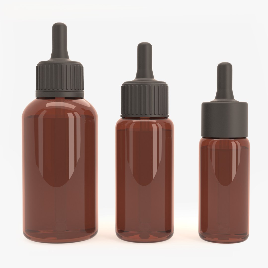 Glass Bottles With Pipette 3D Model - TurboSquid 2190309