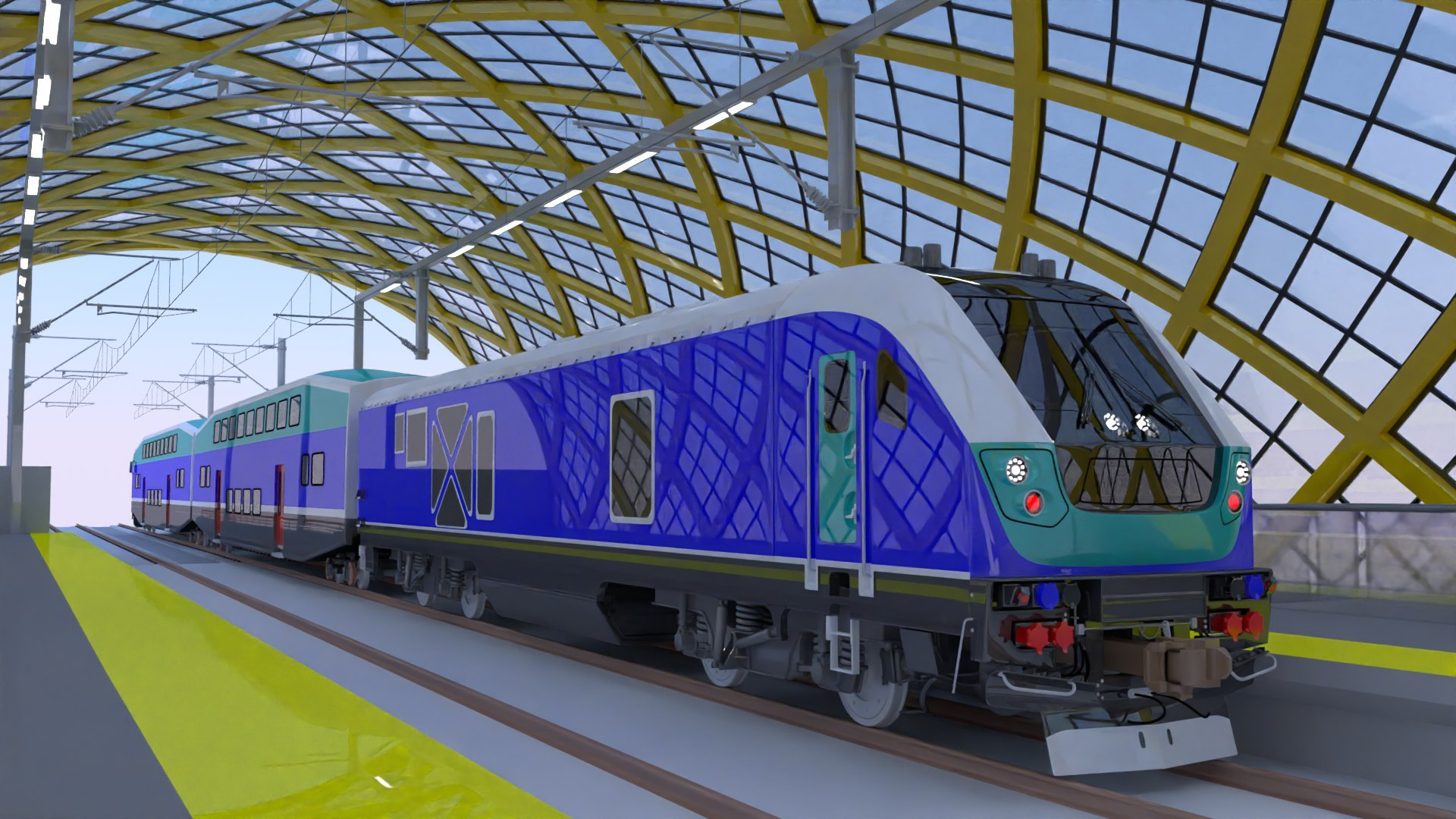 3D Model BiLevel Train Stations Bundle IV - TurboSquid 2395811