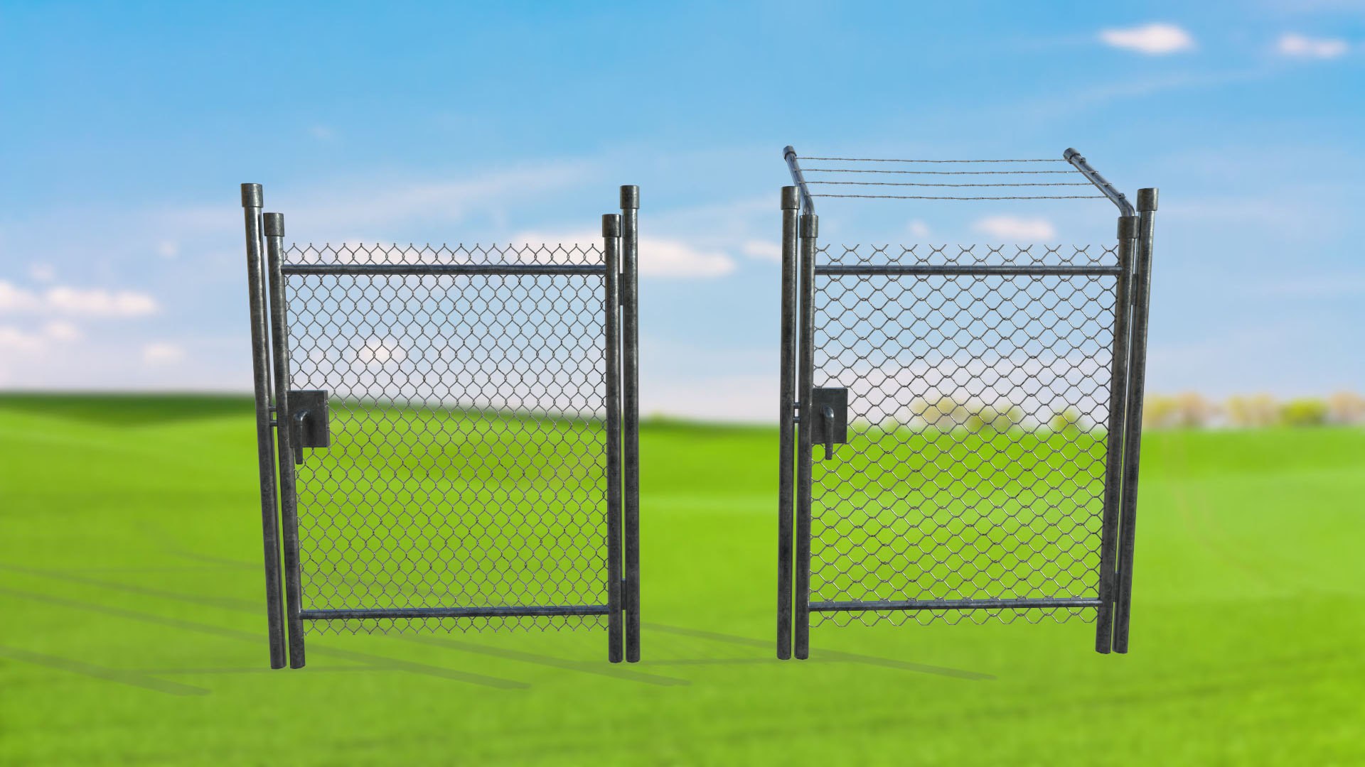 Metal Mesh Gates Low-poly 3D Model - TurboSquid 1884553