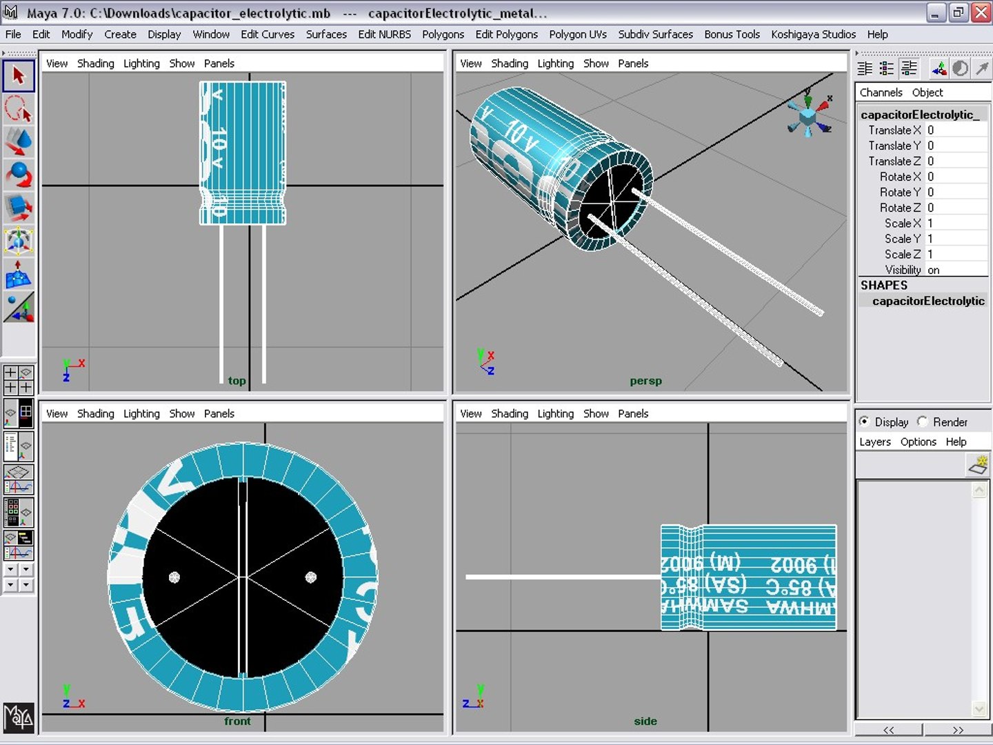 3d Electrolytic Capacitor Model