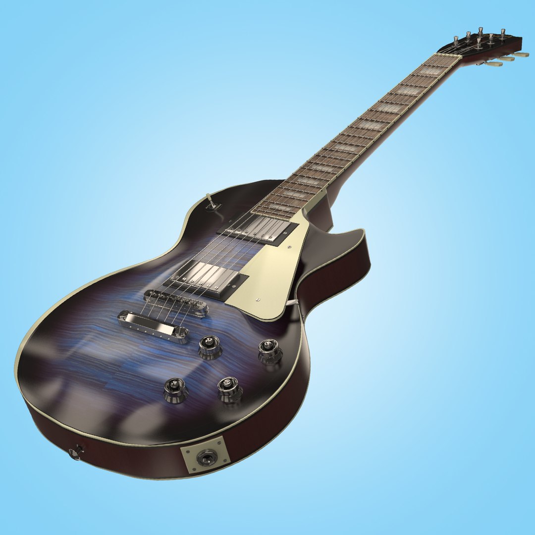 Electro Gitar Blue 3D Model - TurboSquid 1809966