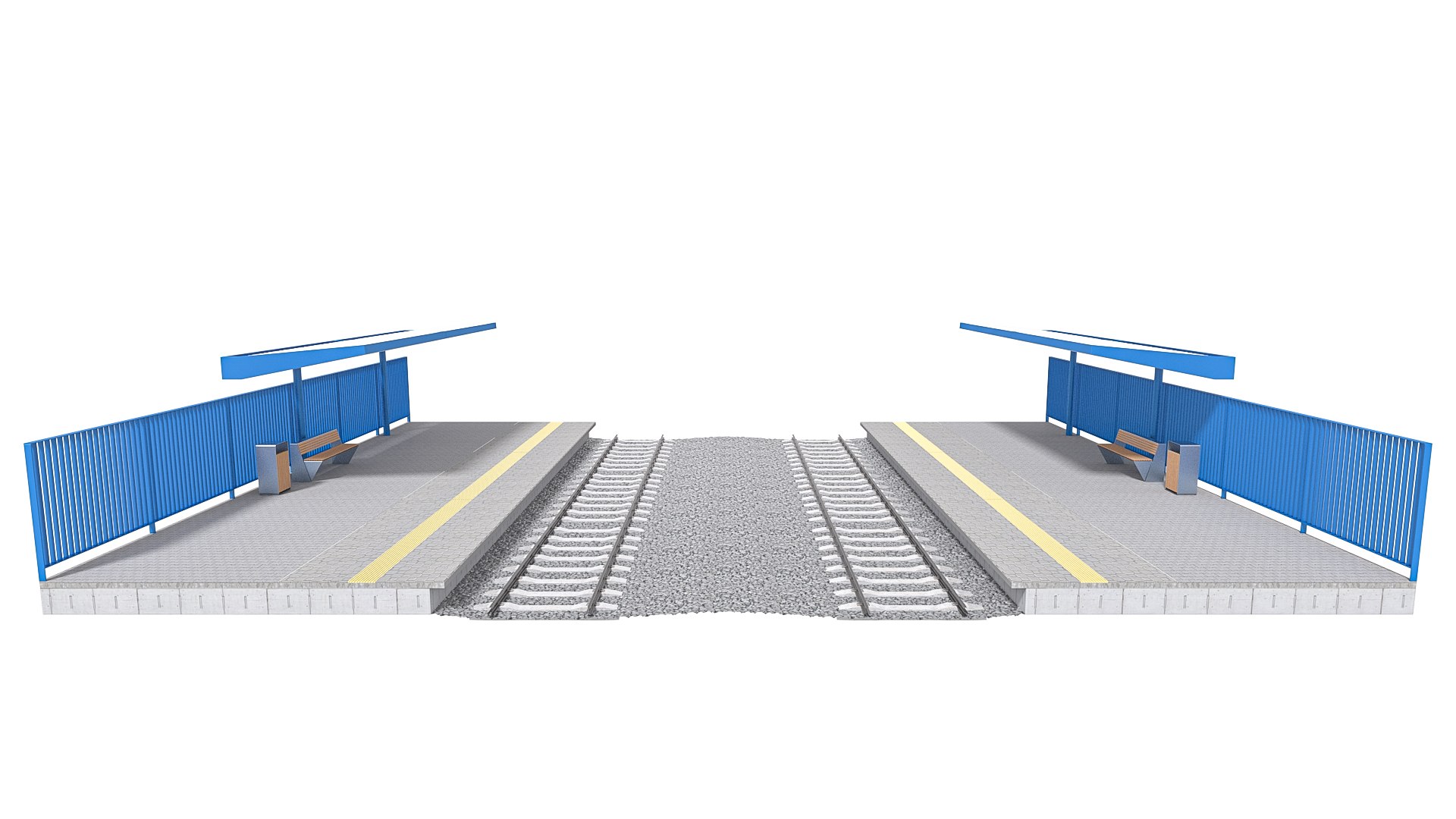 Train Platform Modules 01 3D Model - TurboSquid 2297338