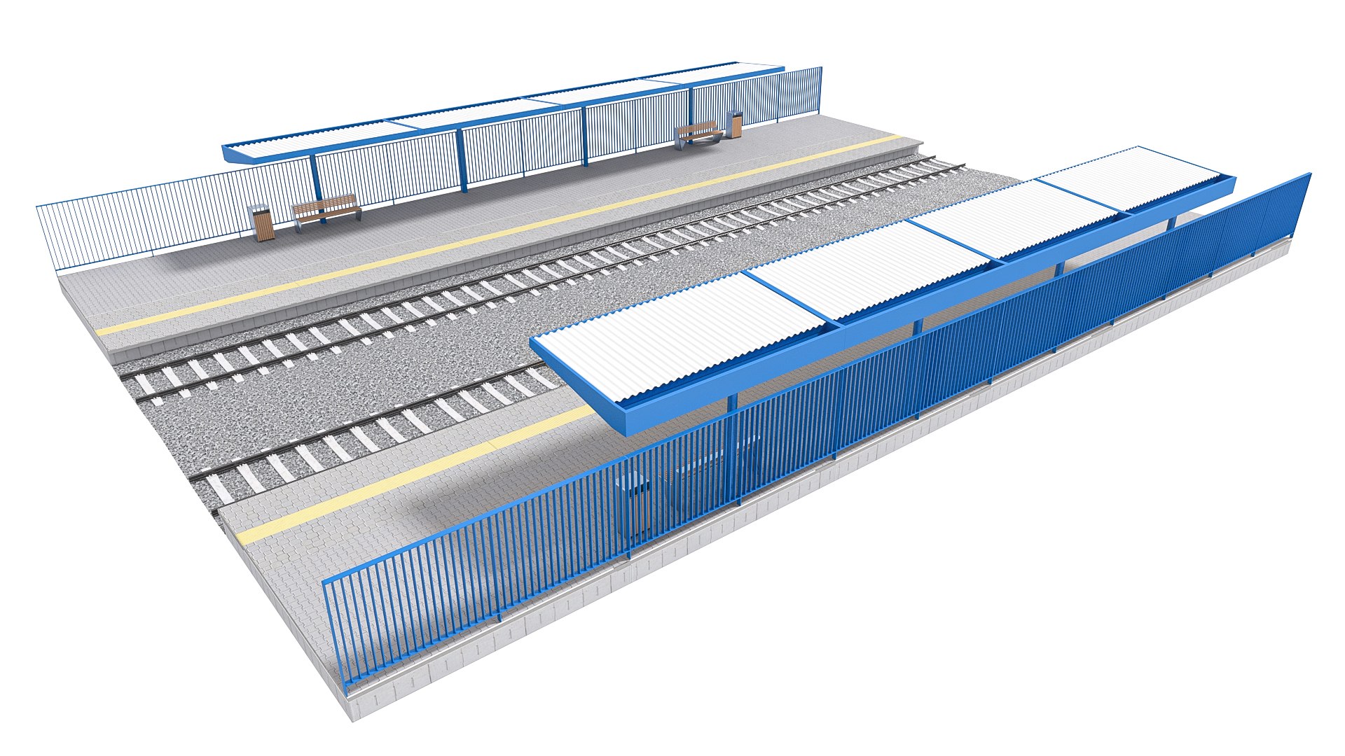 Train Platform Modules 01 3D Model - TurboSquid 2297338