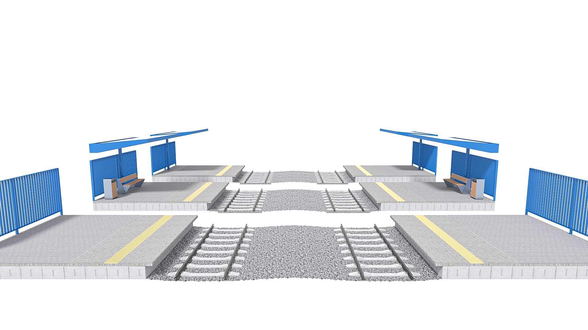 Train Platform Modules 01 3D Model - TurboSquid 2297338