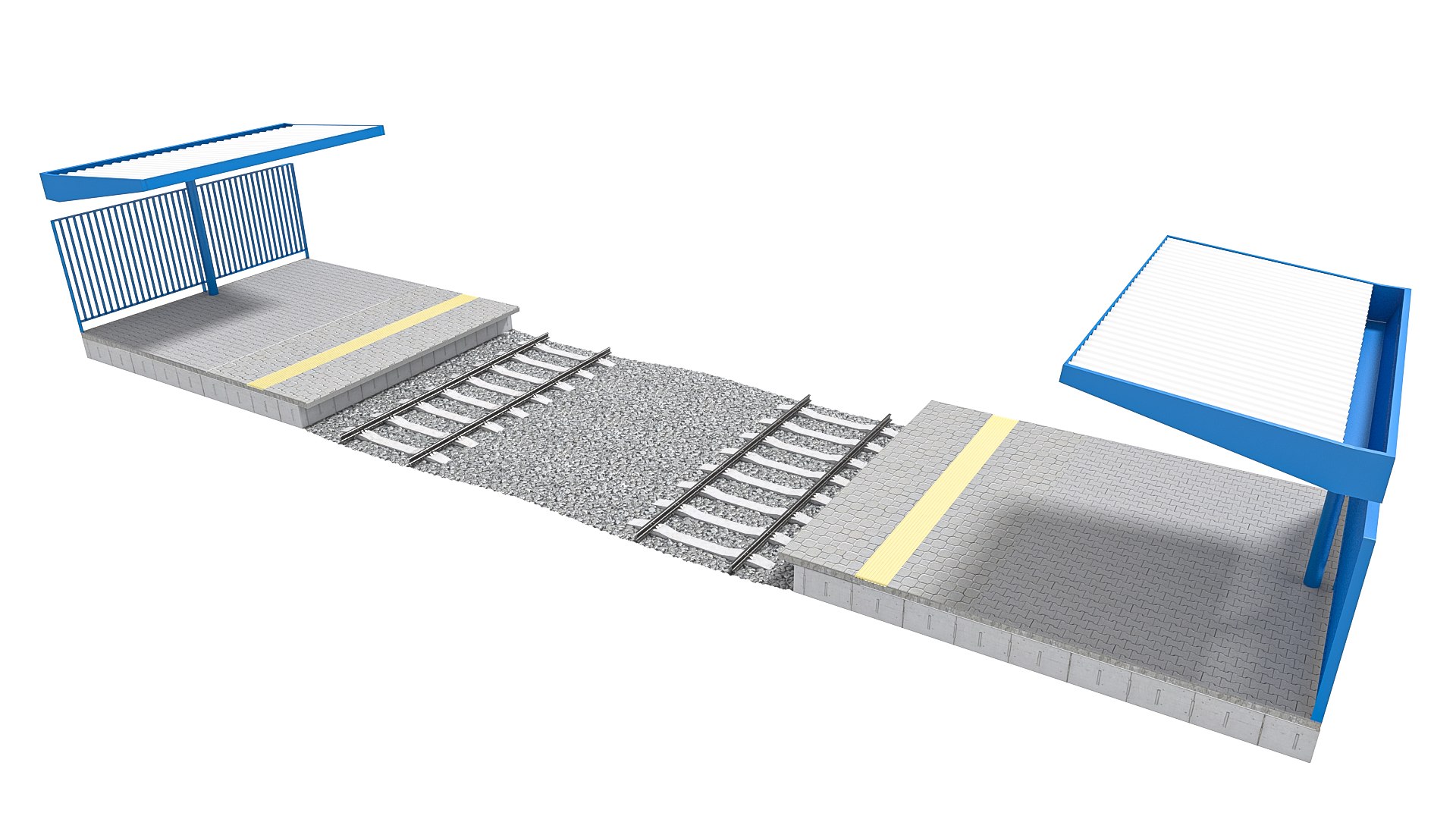 Train Platform Modules 01 3D Model - TurboSquid 2297338