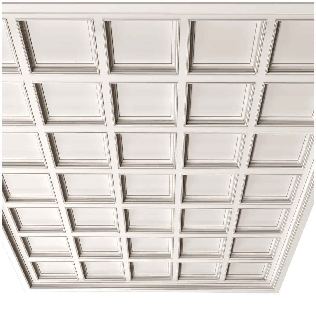 3D Model Modern Coffered Ceiling - TurboSquid 1940965