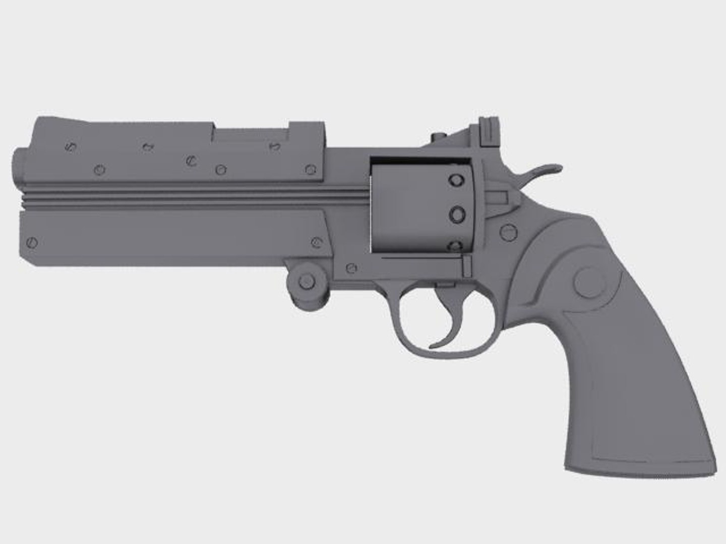3d Model Police Revolver