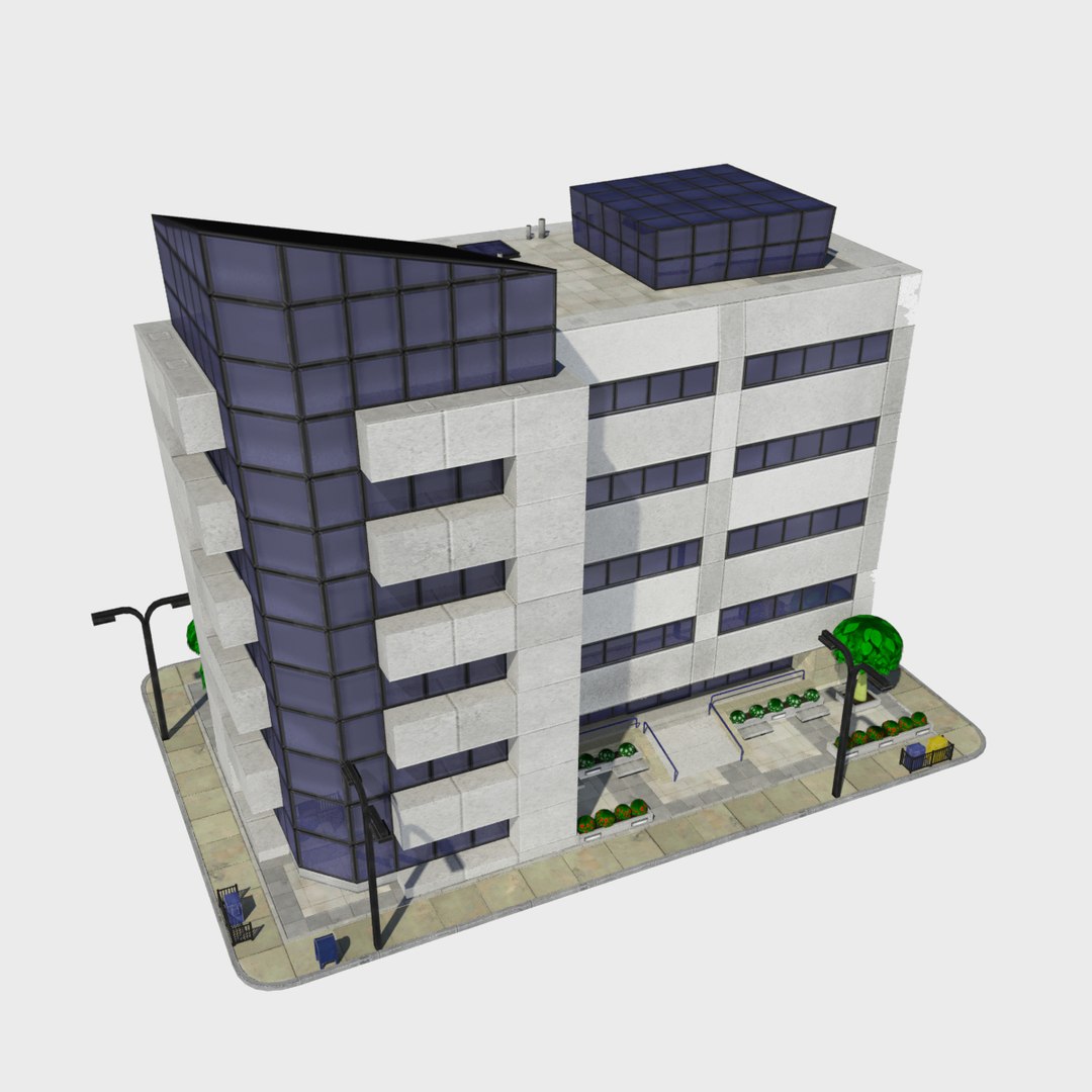 3d model - cartoon building tile