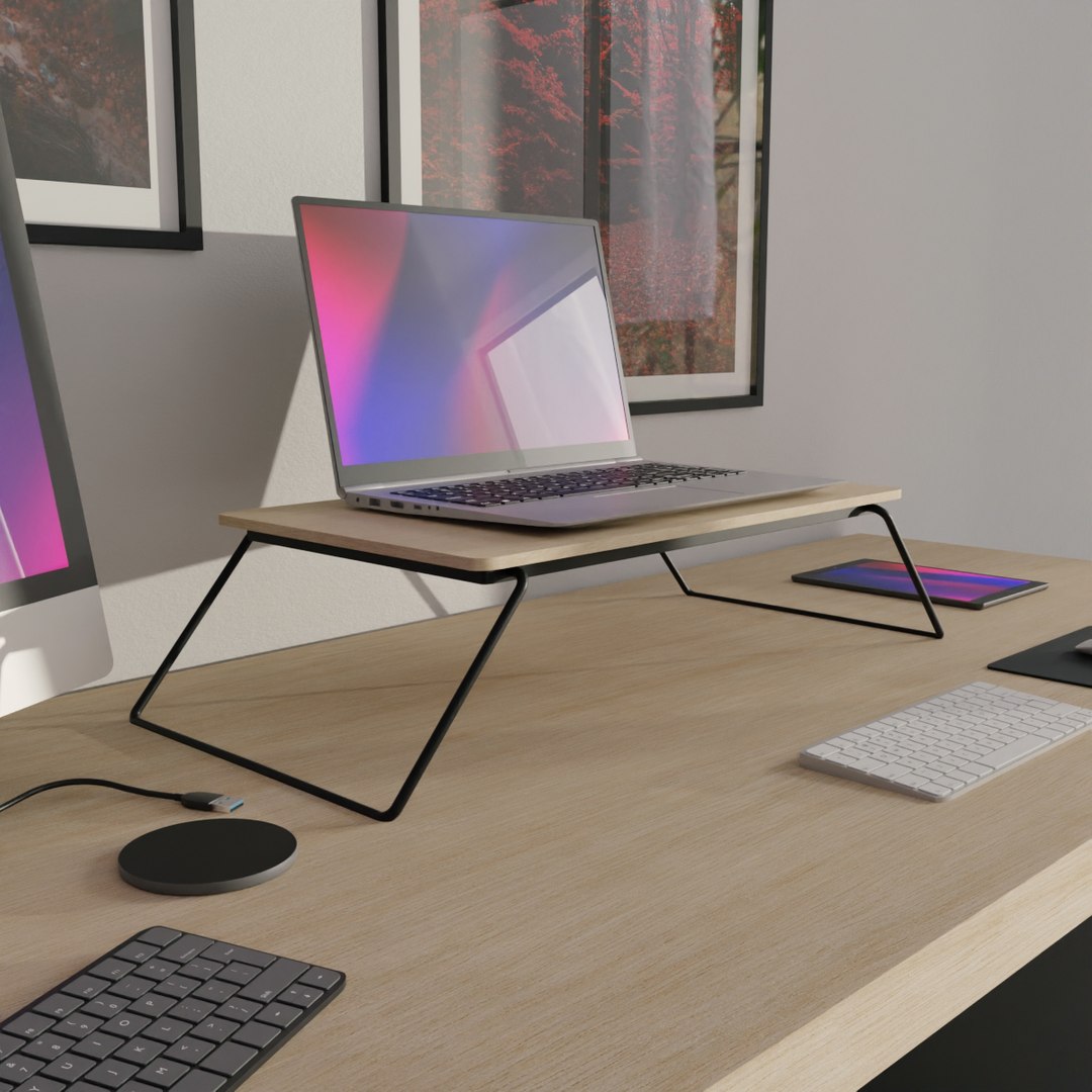 Apple Computer Desk By Nikdox 3D - TurboSquid 1966362