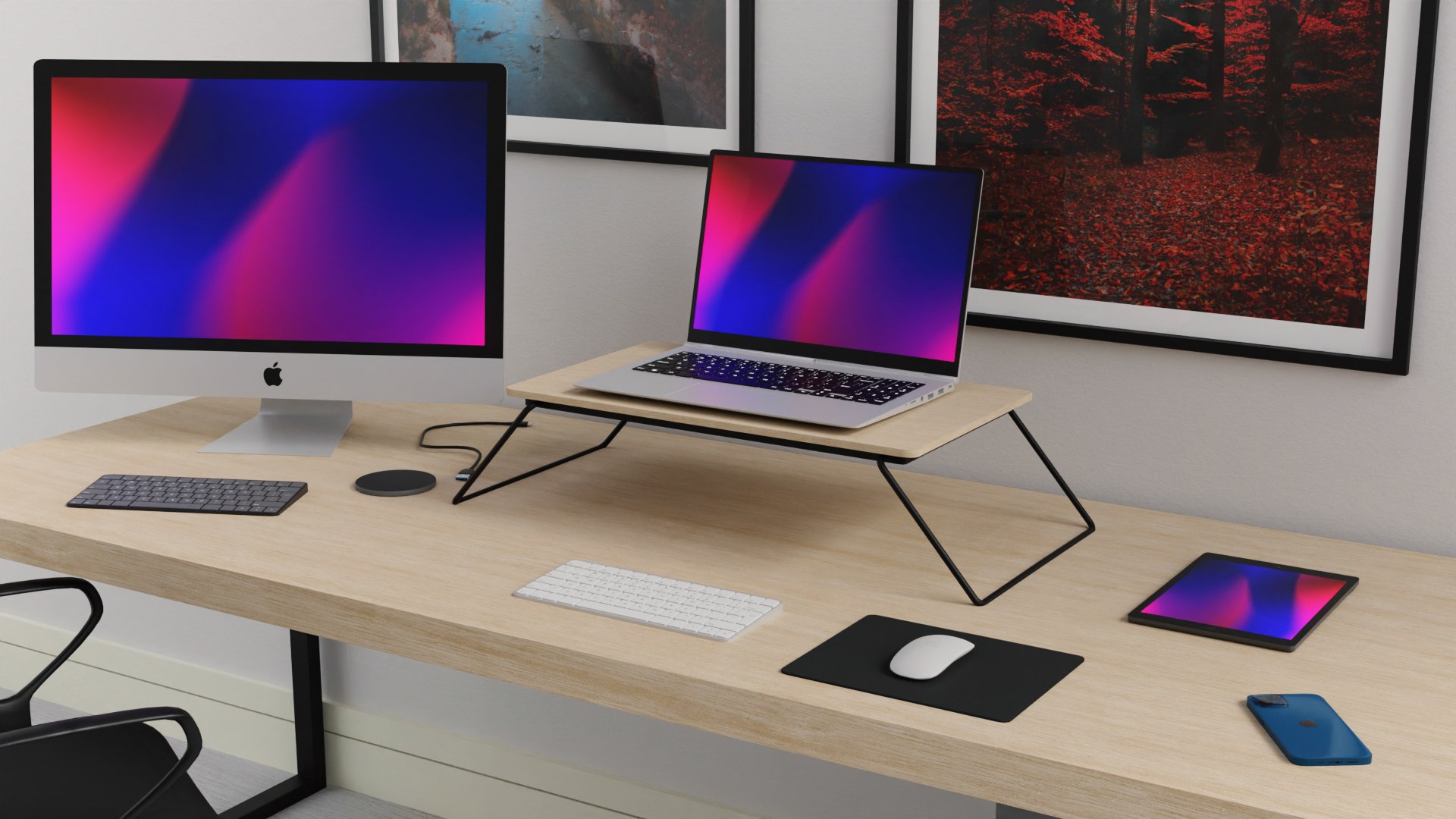 Apple Computer Desk By Nikdox 3D - TurboSquid 1966362