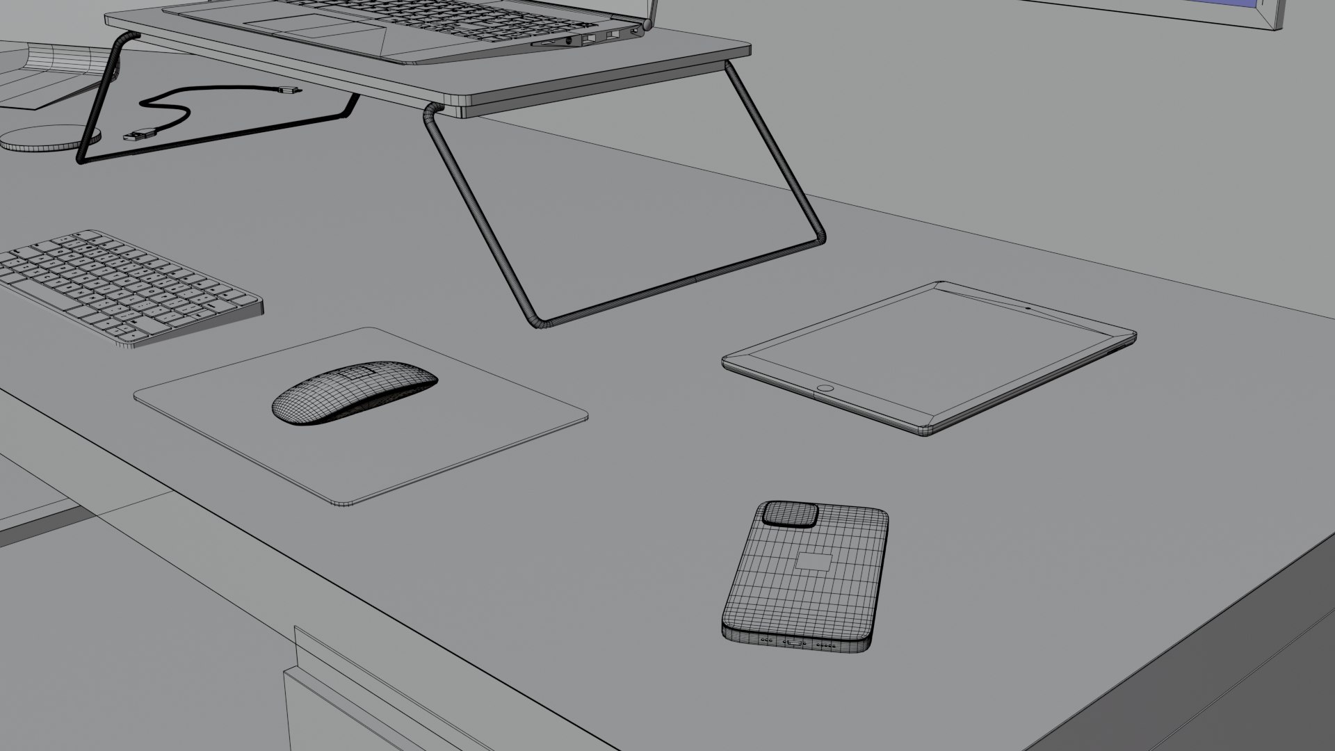 Apple Computer Desk By Nikdox 3D - TurboSquid 1966362