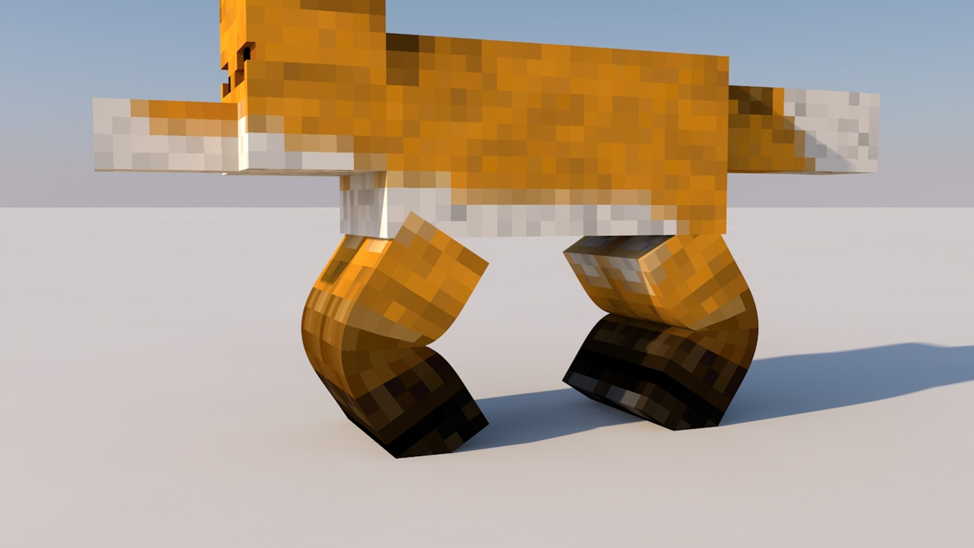 Fox Minecraft 3d C4d