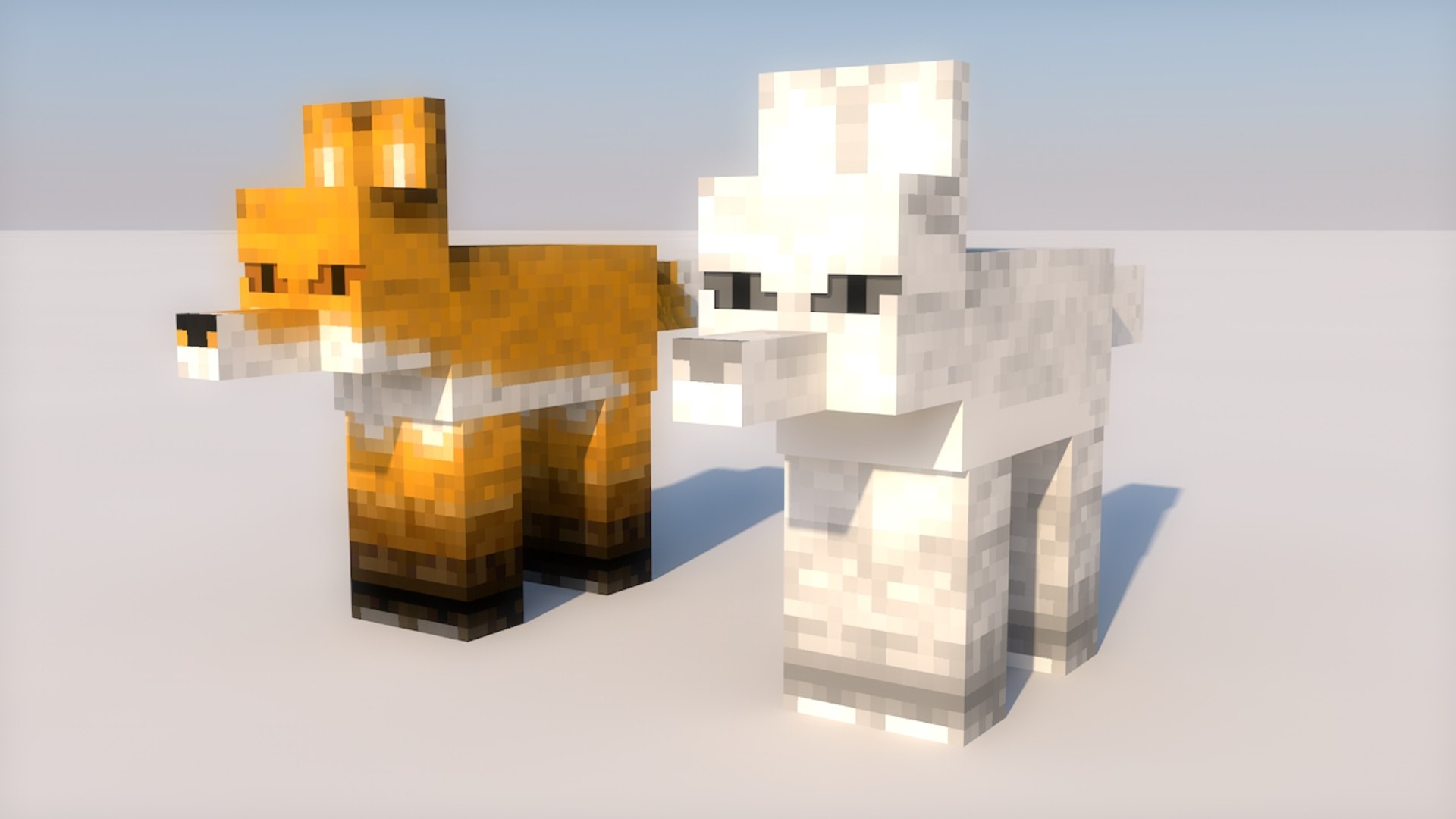 Fox Minecraft 3d C4d