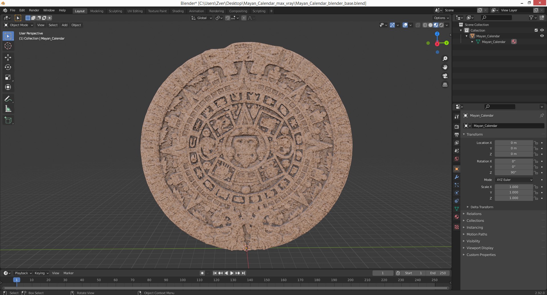 3D Mayan Calendar model - TurboSquid 1892127