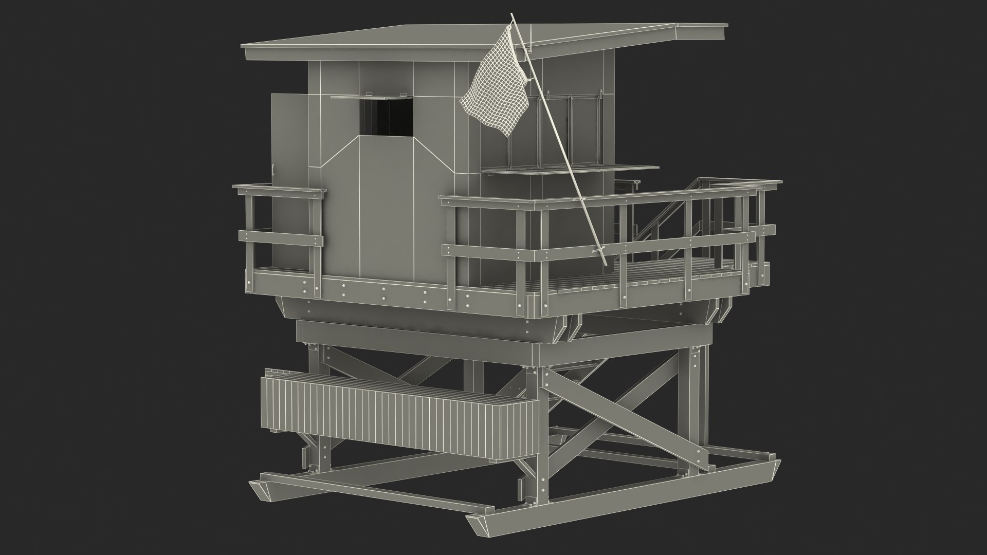 3D Beach Lifeguard House - TurboSquid 1719815