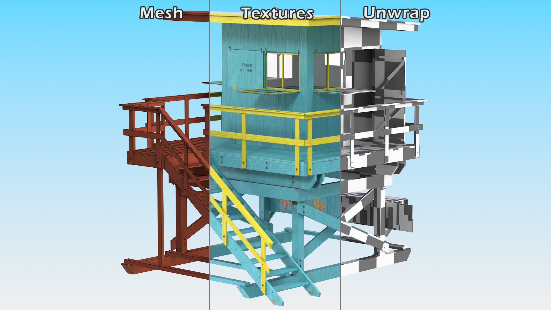 3D Beach Lifeguard House - TurboSquid 1719815