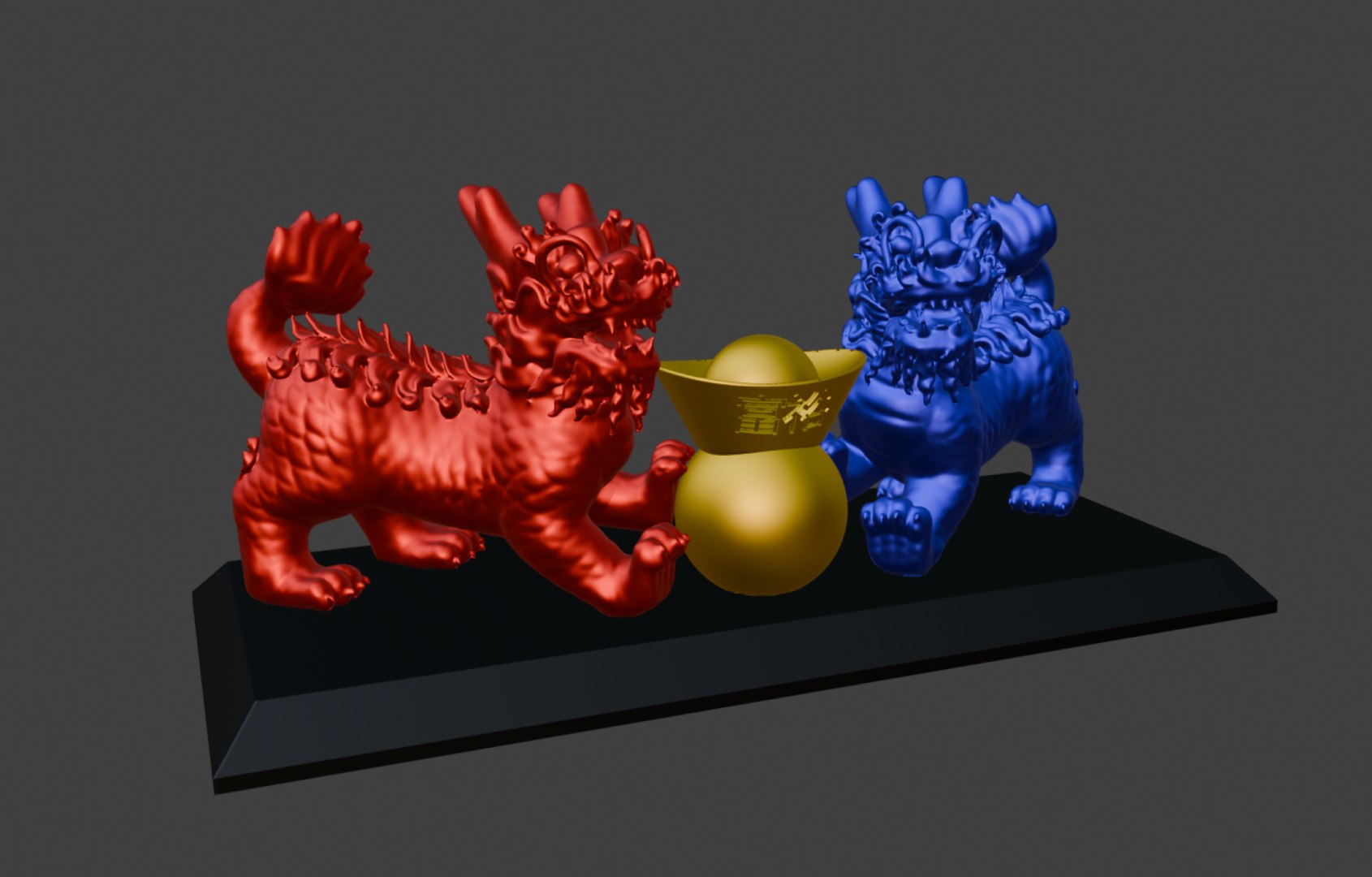 3D Double Lucky Pixiu - TurboSquid 2334628