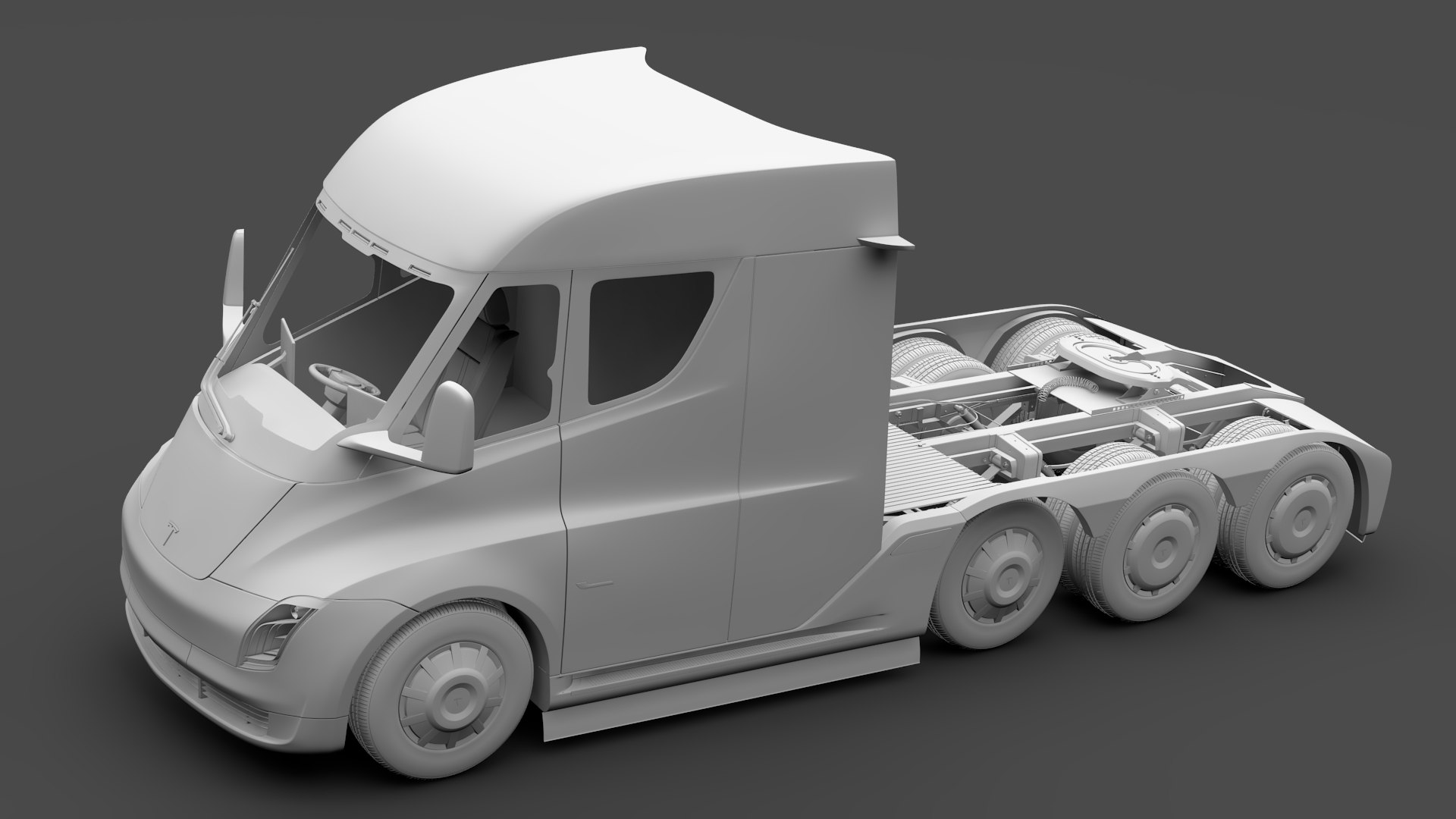 Tesla Semi 4axis 2018 3D Model - TurboSquid 1281775