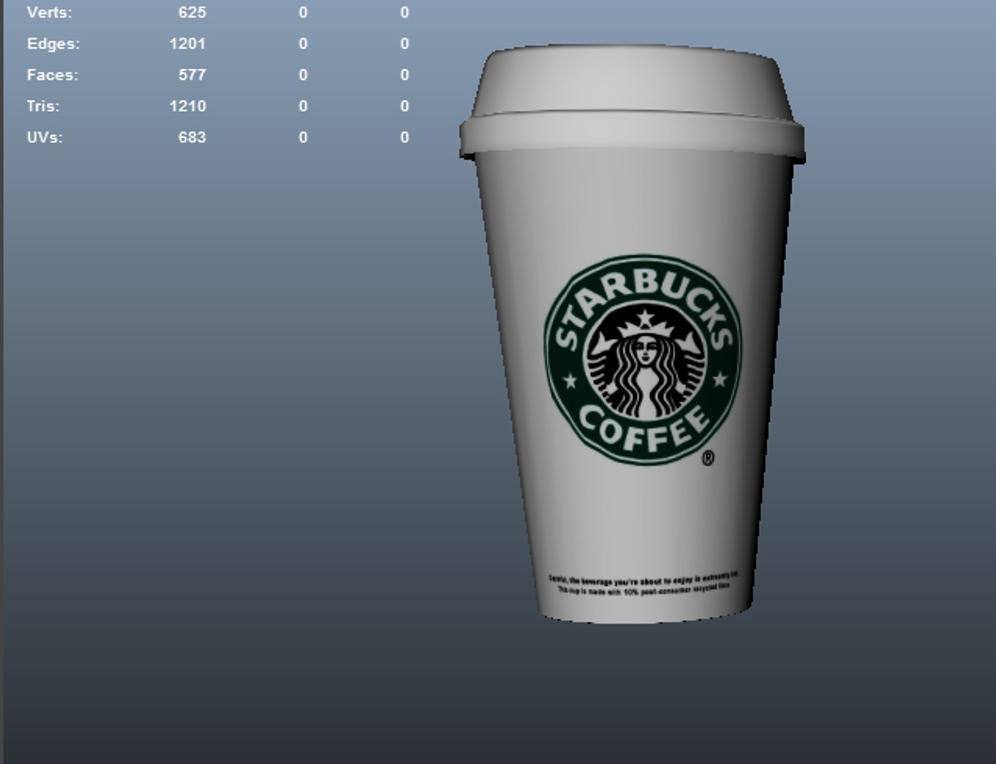 3d starbucks coffee model