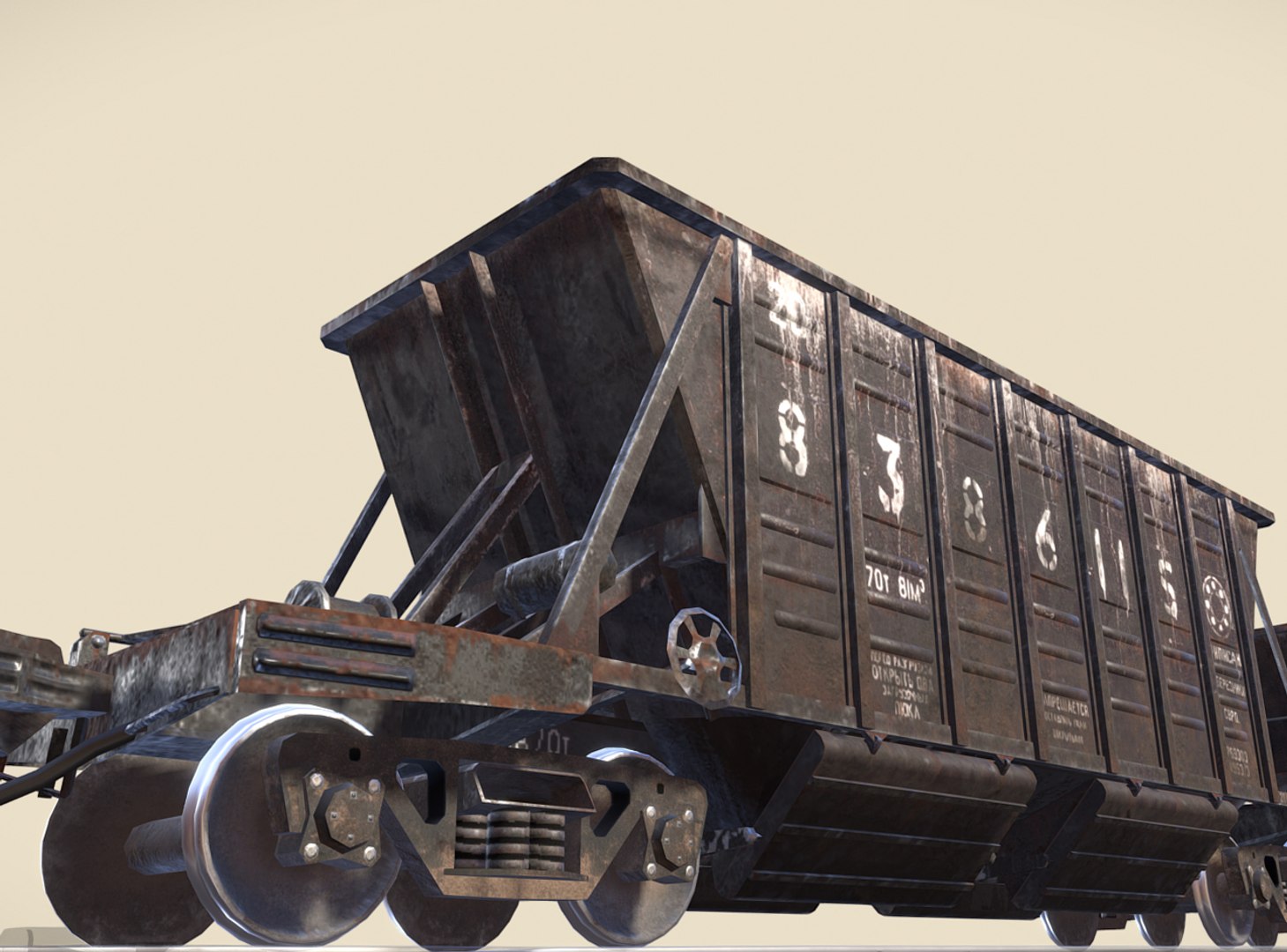 3d Railway Hopper Car