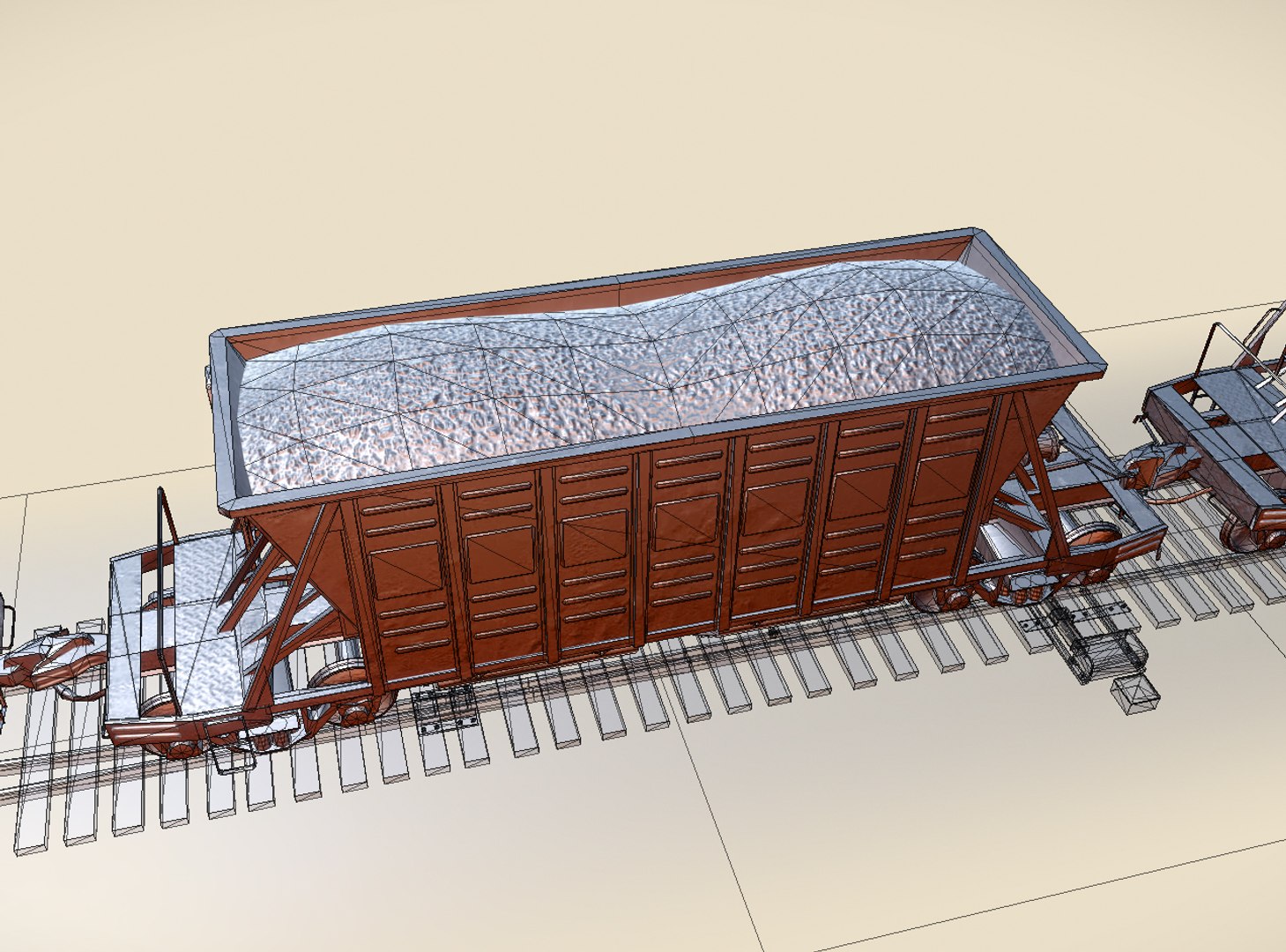 3d Railway Hopper Car