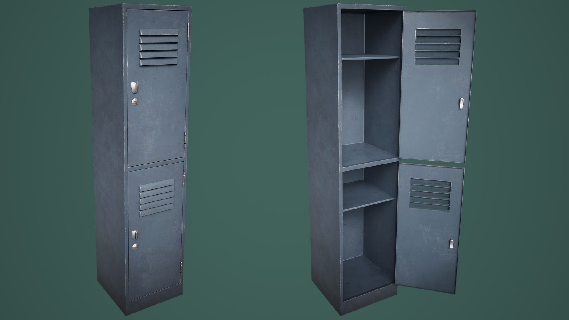 3D Model School Gym Locker Half - TurboSquid 2079828
