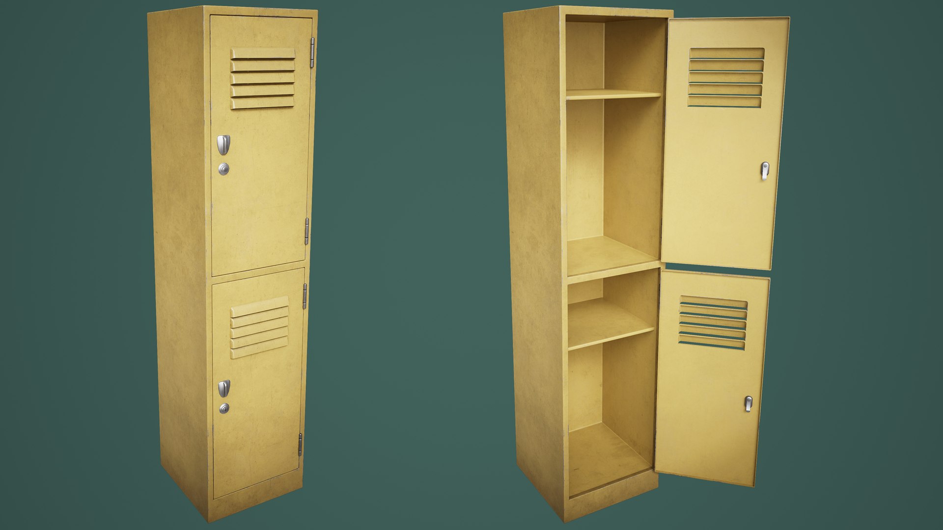 3D Model School Gym Locker Half - TurboSquid 2079828