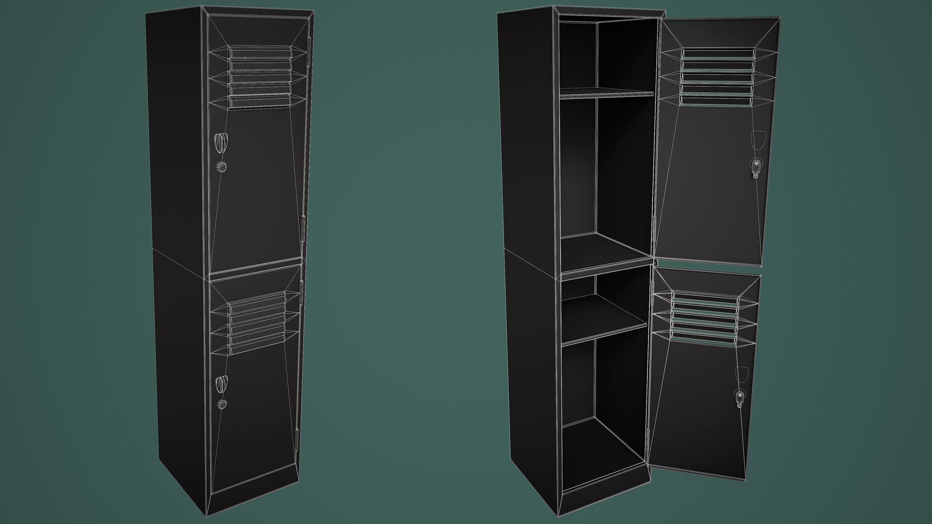 3D Model School Gym Locker Half - TurboSquid 2079828