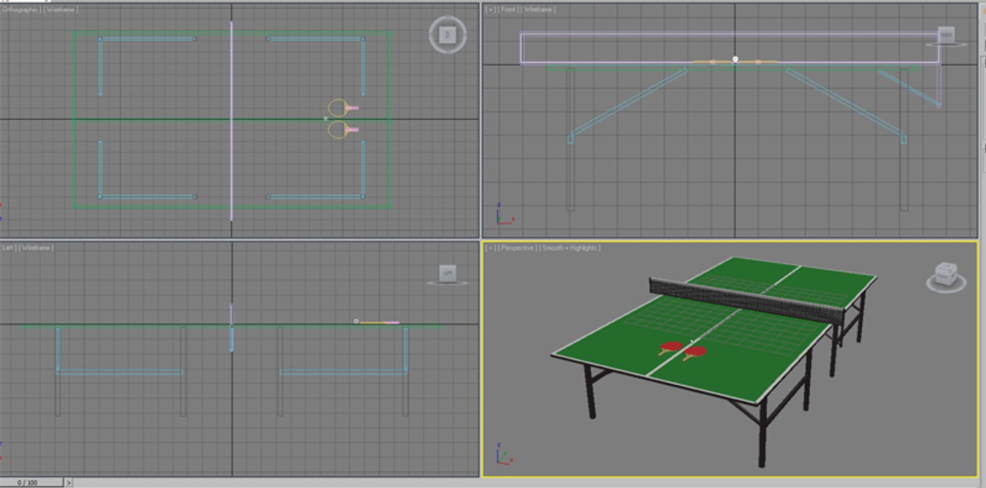 3d Ping Pong Set Model