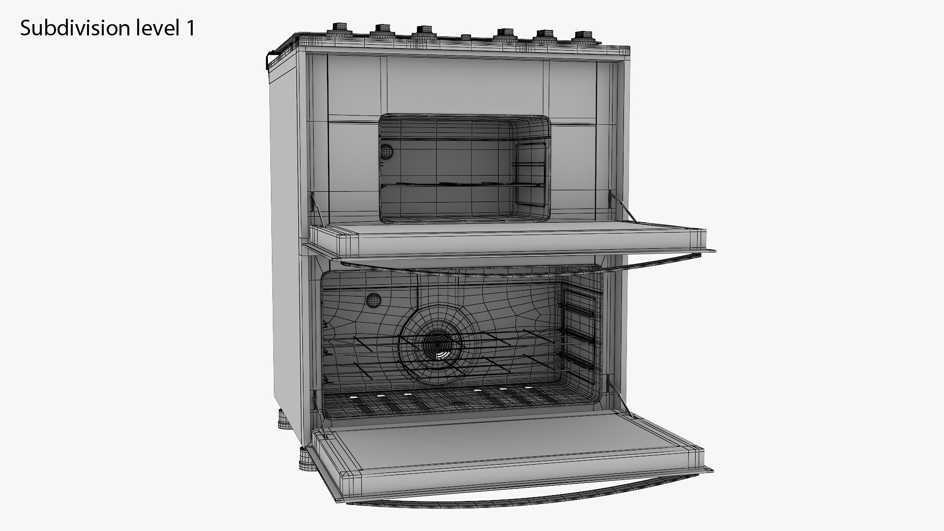 3D double oven cooker - TurboSquid 1671433