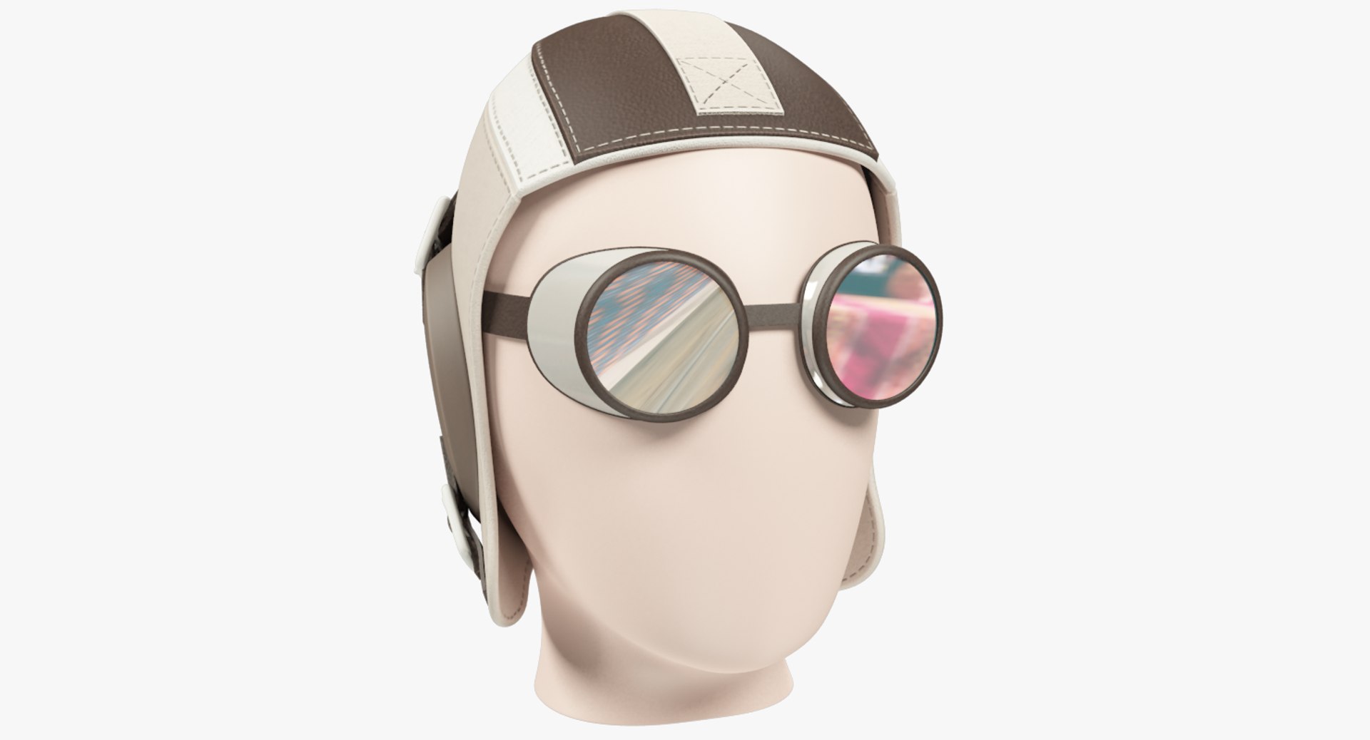 Ancient Pilot Helmet Goggles 3D Model - TurboSquid 1289402