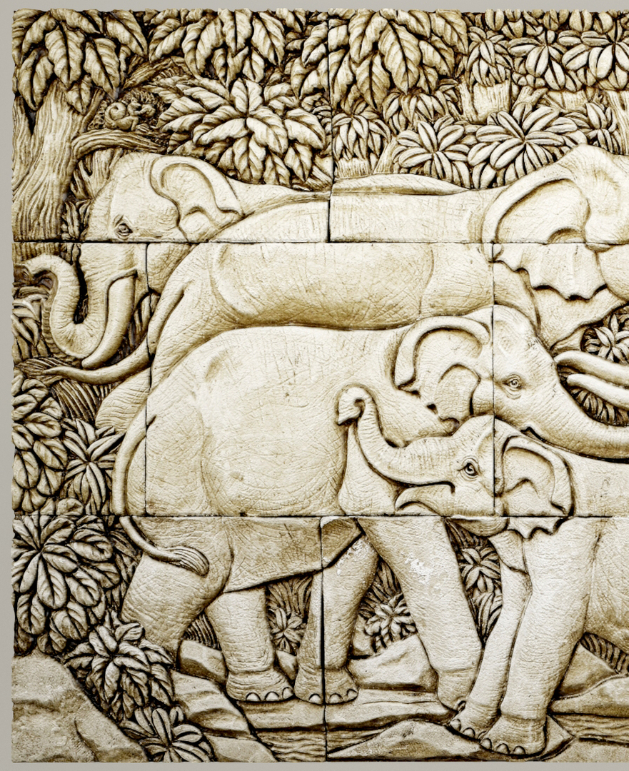 elephant bas-relief 3d max